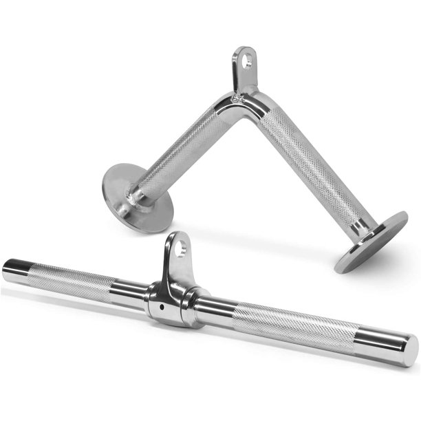 Yes4All Straight Rotating Bar + V-shaped Bar Cable Attachment Combo ...