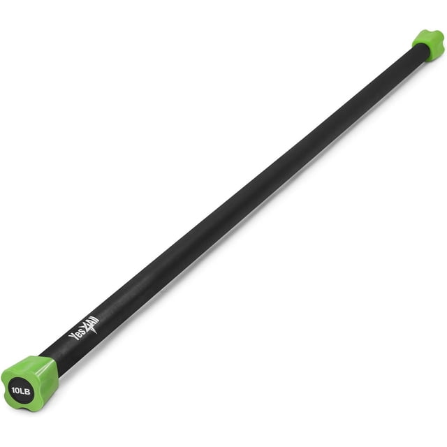 Yes4All 10lbs Total Body Weighted Workout Bar for Gym, Padded for ...
