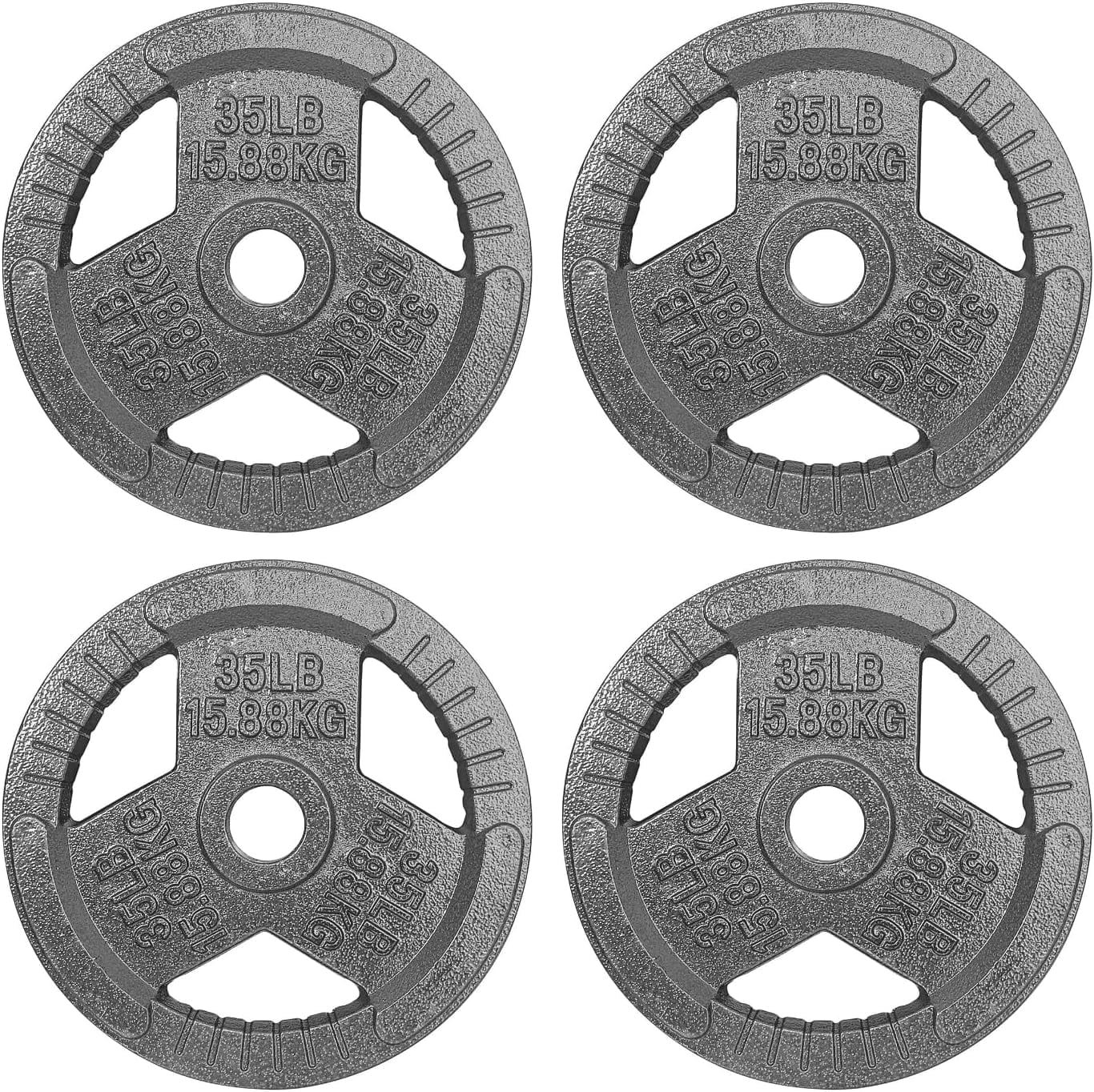 Yes4All Tri-Grip Handles Olympic Weight Plates/Cast Iron Weight Plates ...