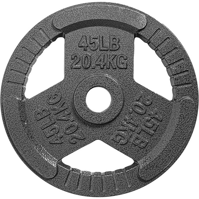 Yes4All Tri-Grip Handles Olympic Weight Plates/Cast Iron Weight Plates ...