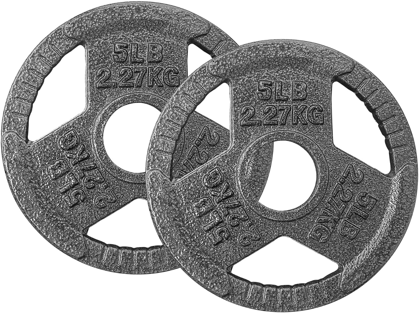 Yes4All Tri-Grip Handles Olympic Weight Plates/Cast Iron Weight Plates ...