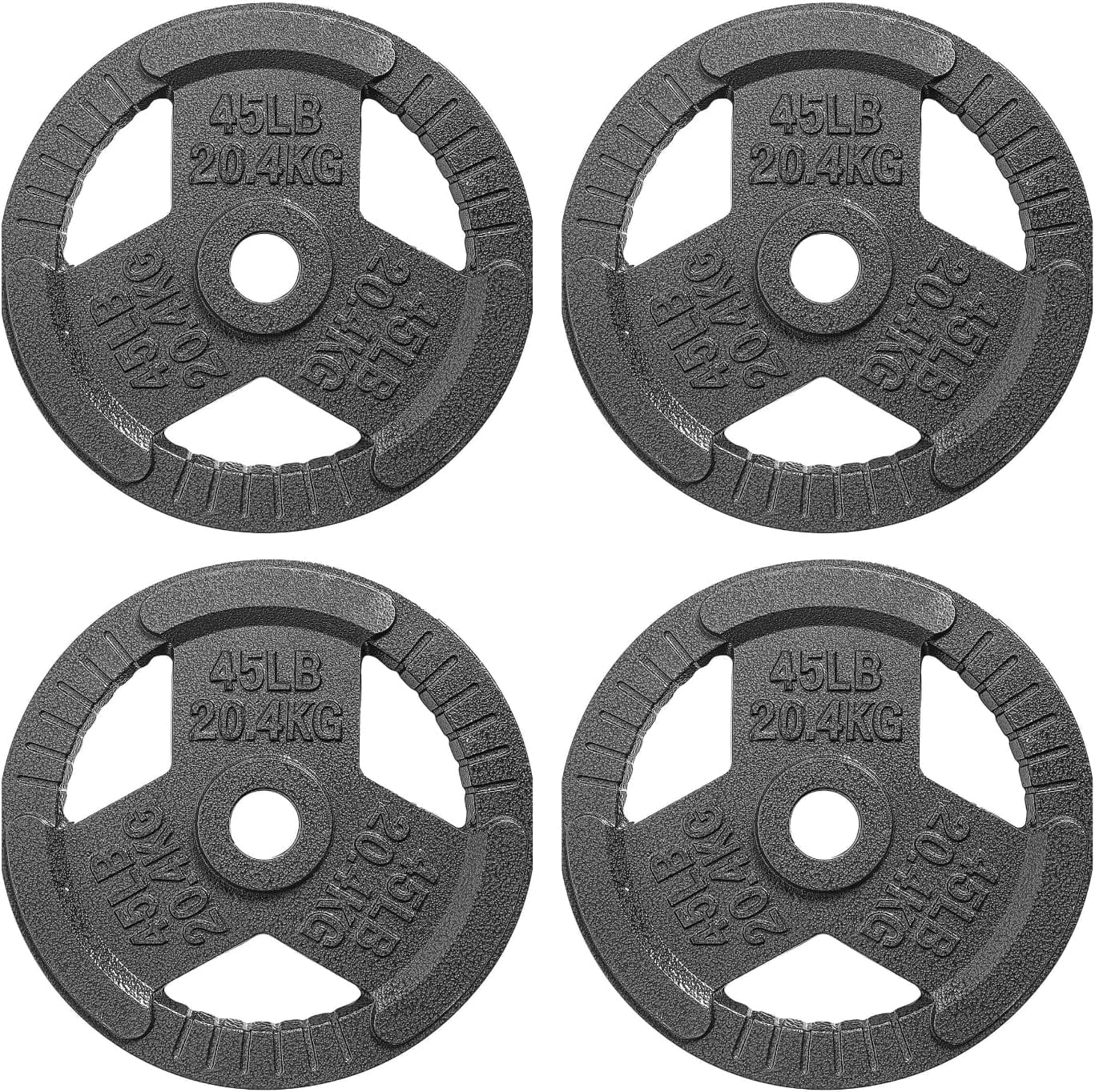 Yes4All Tri-Grip Handles Olympic Weight Plates/Cast Iron Weight Plates ...