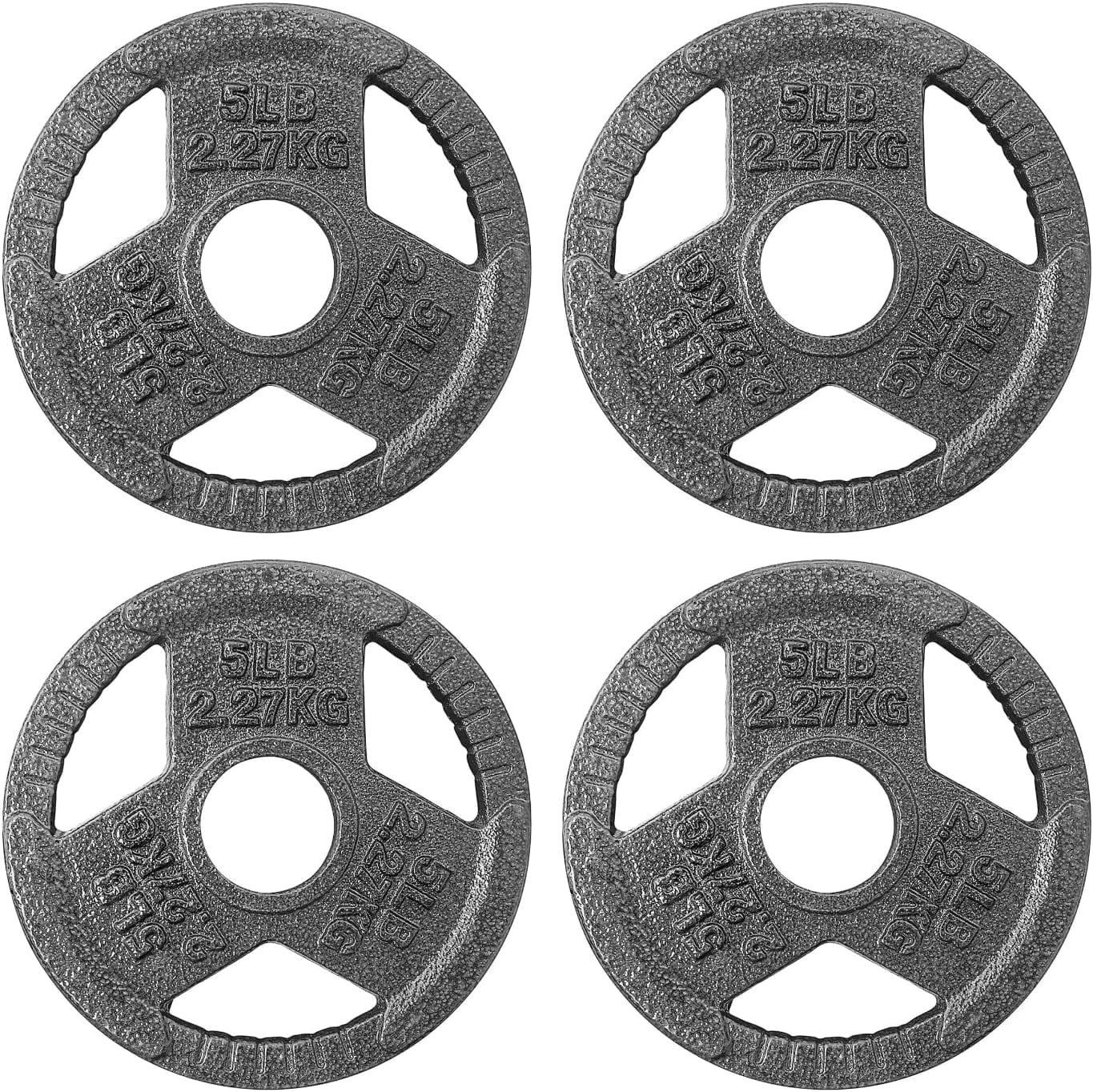 Yes4All Tri-Grip Handles Olympic Weight Plates/Cast Iron Weight Plates ...