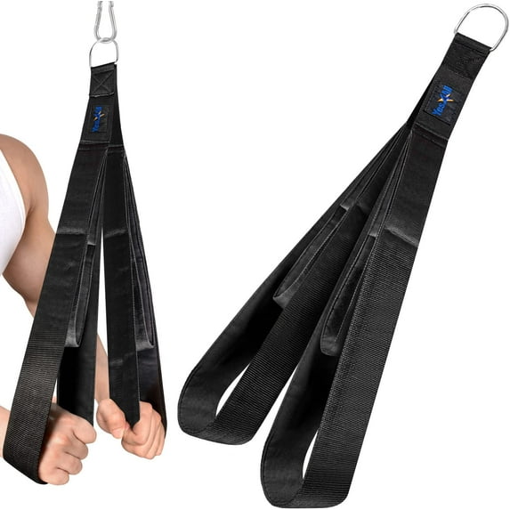 Yes4All Tricep Strap Cable Attachment 22 & 29 Inches Padded Handles Gym ...