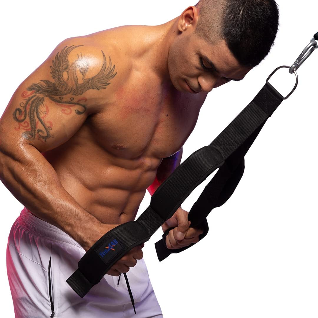 Yes4All Tricep Strap, Polypropylene Webbing Tricep Rope with 2-in-1 3D ...
