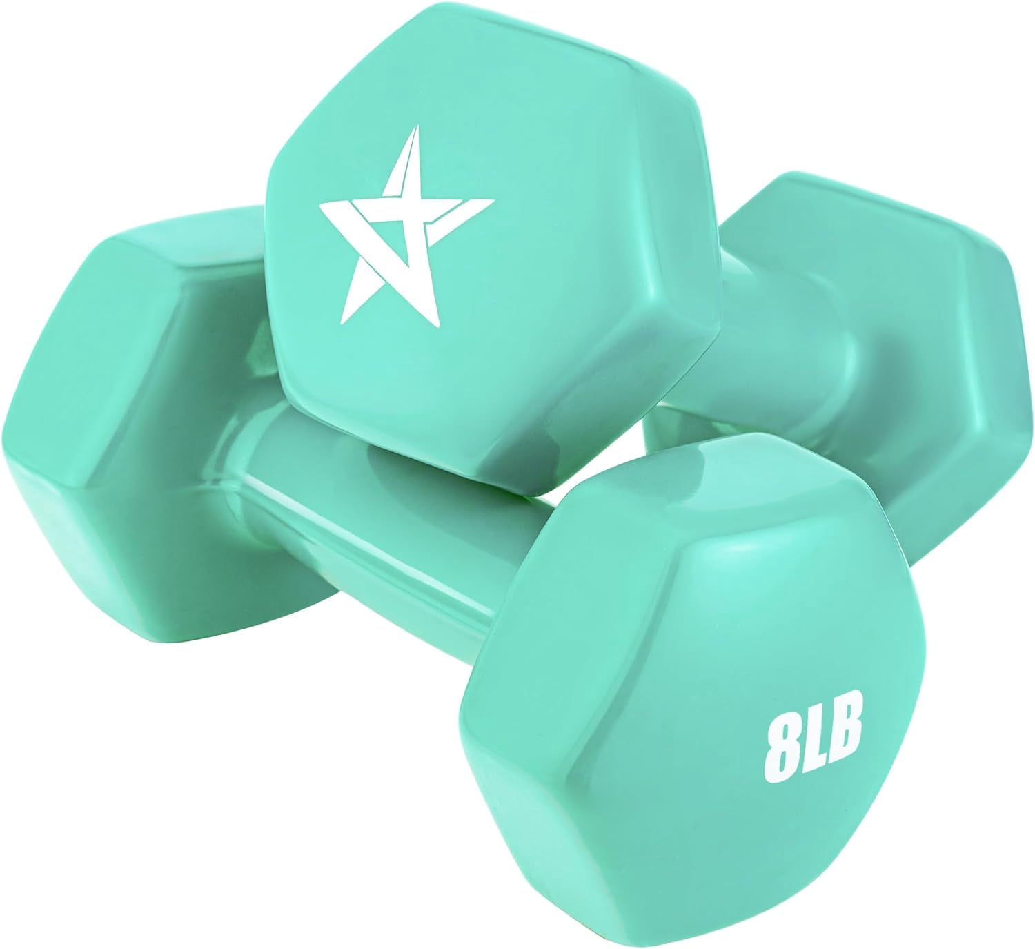 Yes4All Vinyl Hexagon Dumbbell - Dumbbells Set of 2 Hand Weights for ...