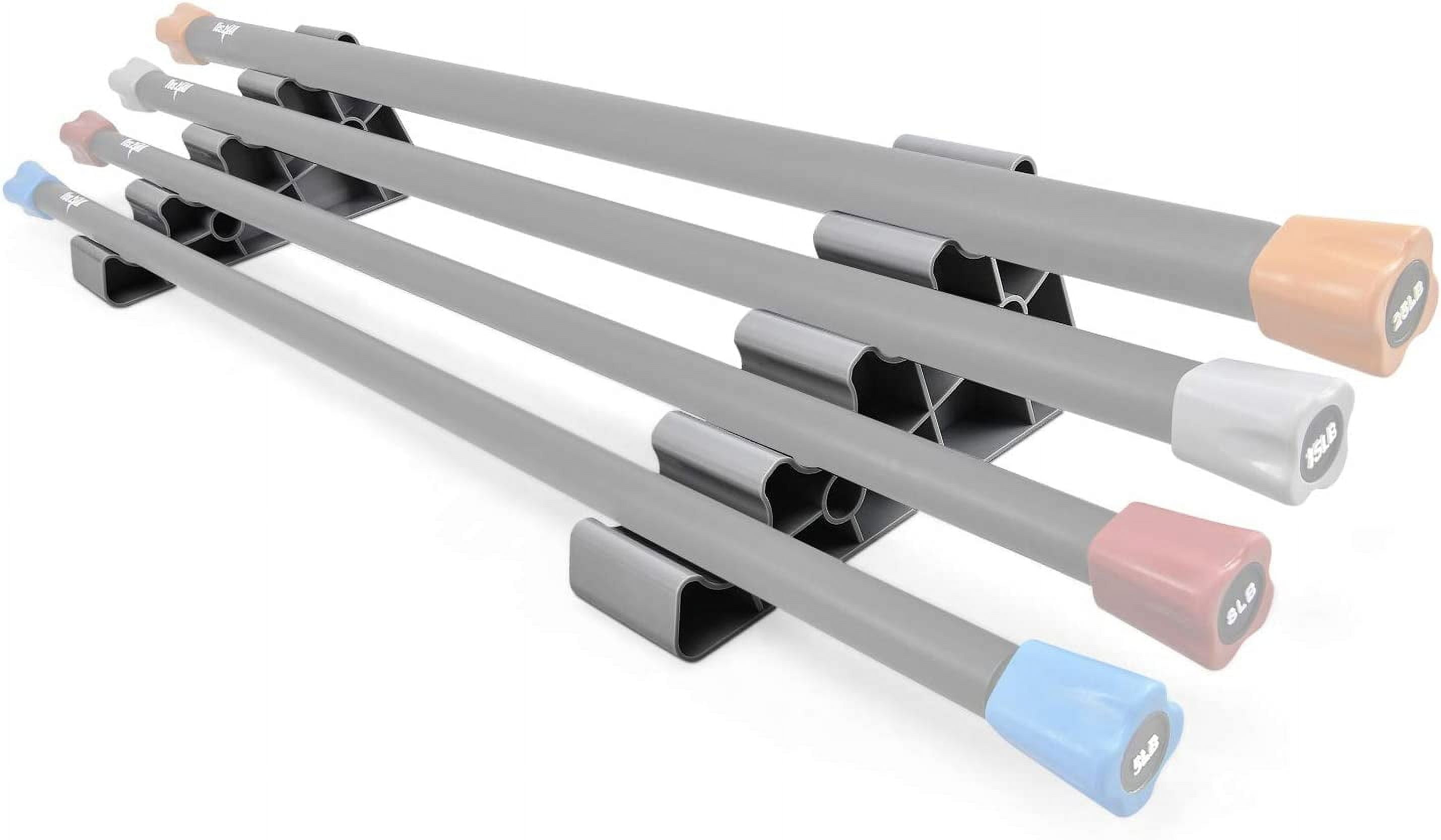 Yes4All Weighted Bar Rack, Holds Up to 4 Bars, Anti-Slip Rubber Feet ...