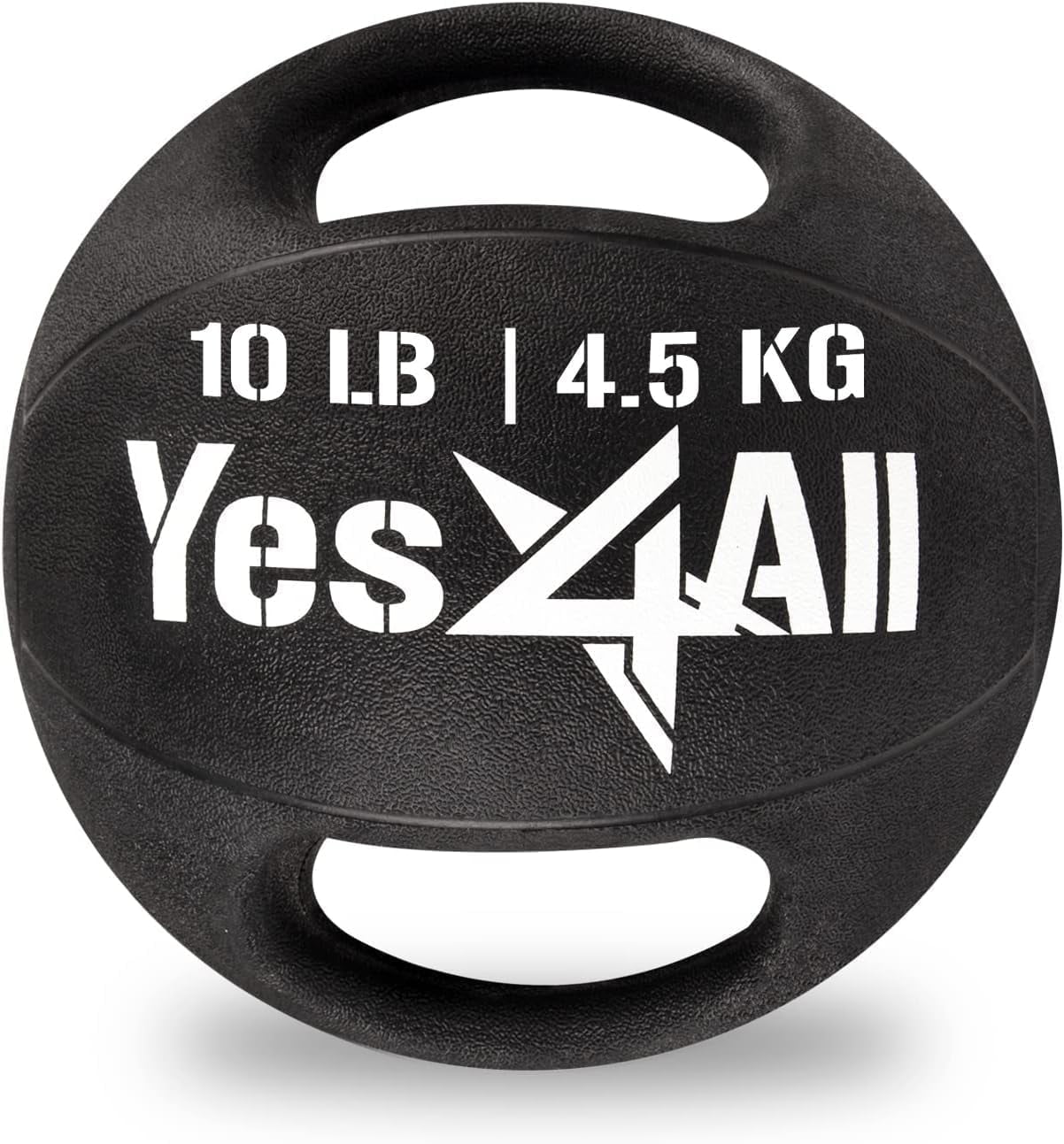 Yes4All Weighted Medicine Ball 10LB with Anti-Slip Dual Handles for ...