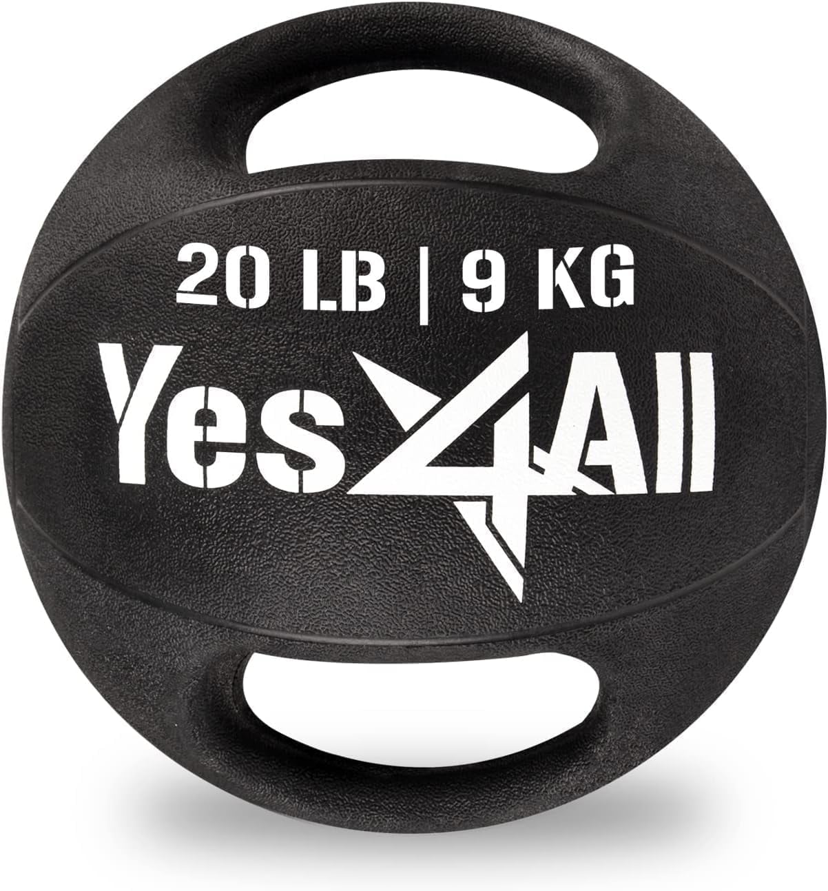 Yes4All Weighted Medicine Ball 20LB with Anti-Slip Dual Handles for ...