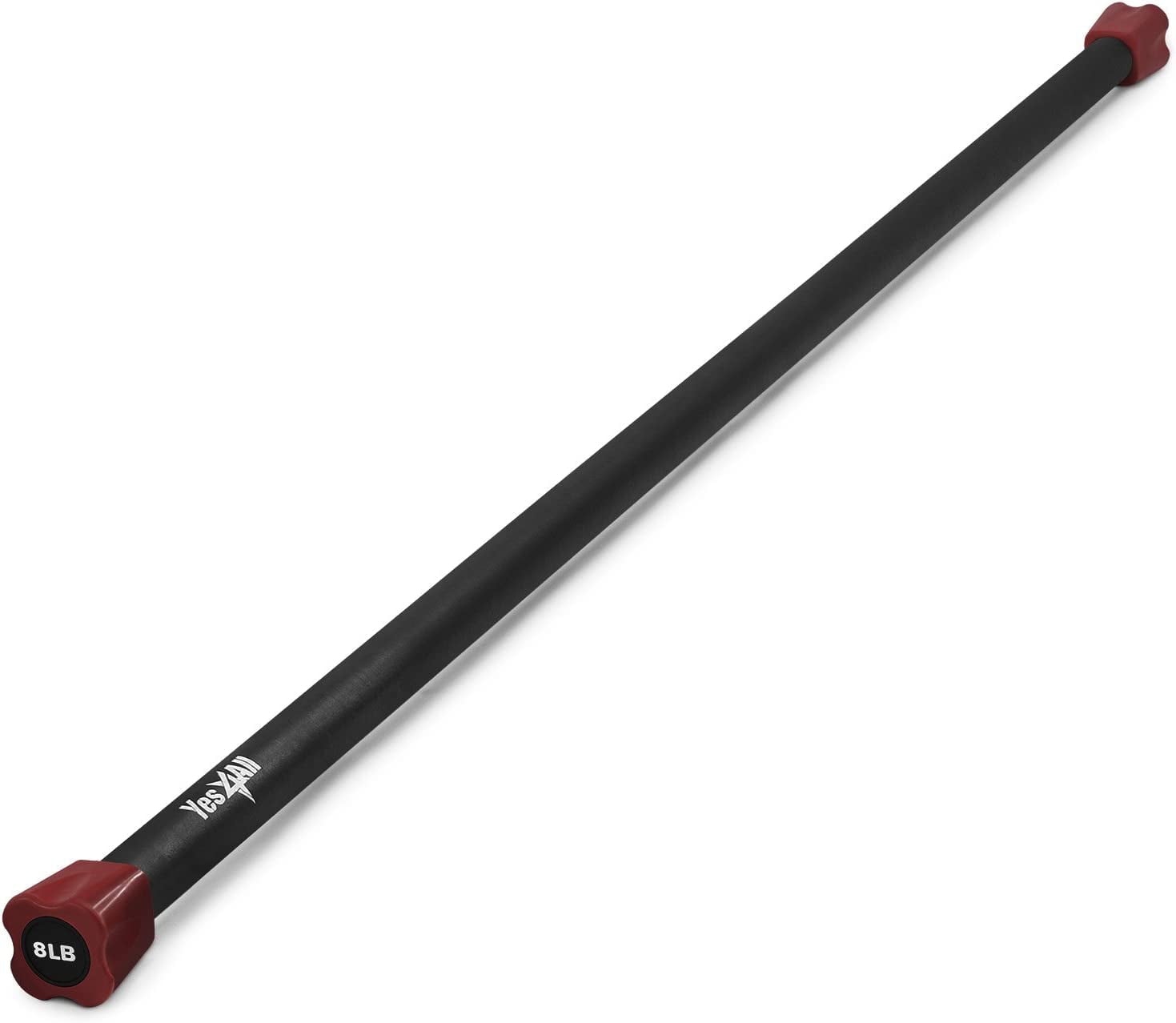 Yes4All Weighted Workout Bar, for Weightlifting Exercise, Therapy ...
