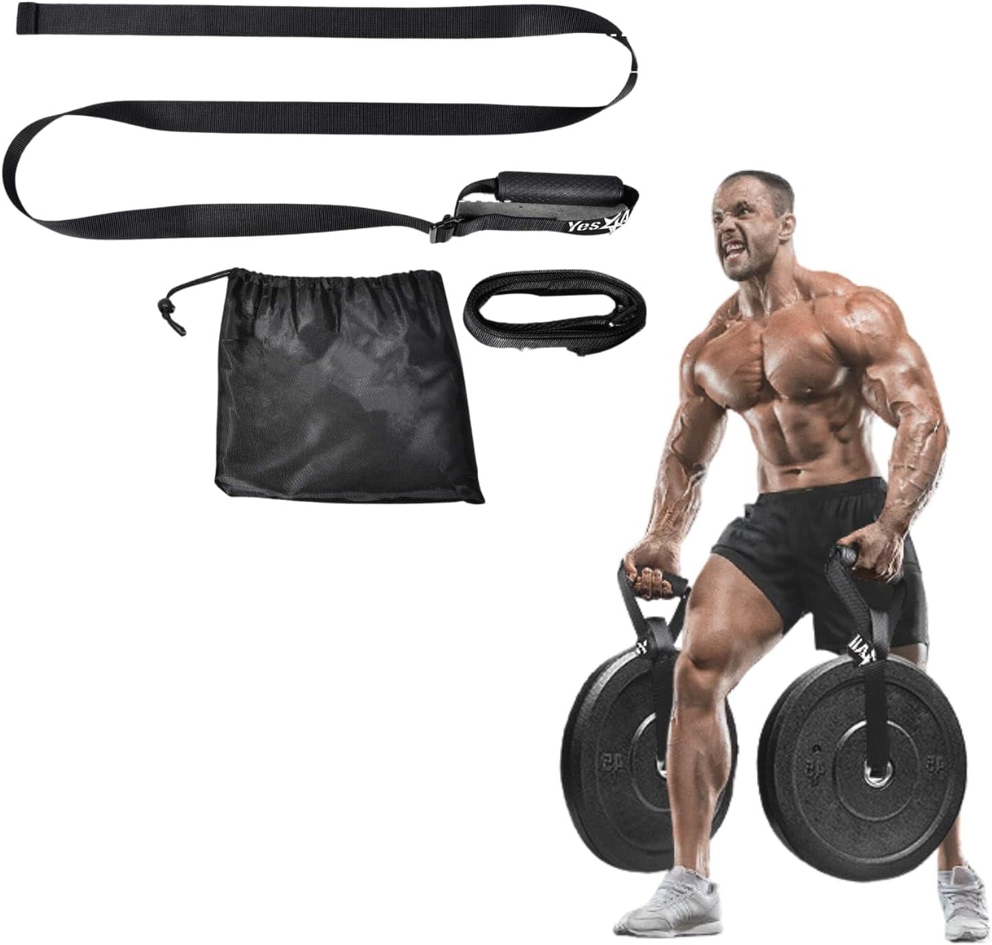 Yes4All Weightlifting Handle Straps With Non-slip And Ergonomic Handle ...