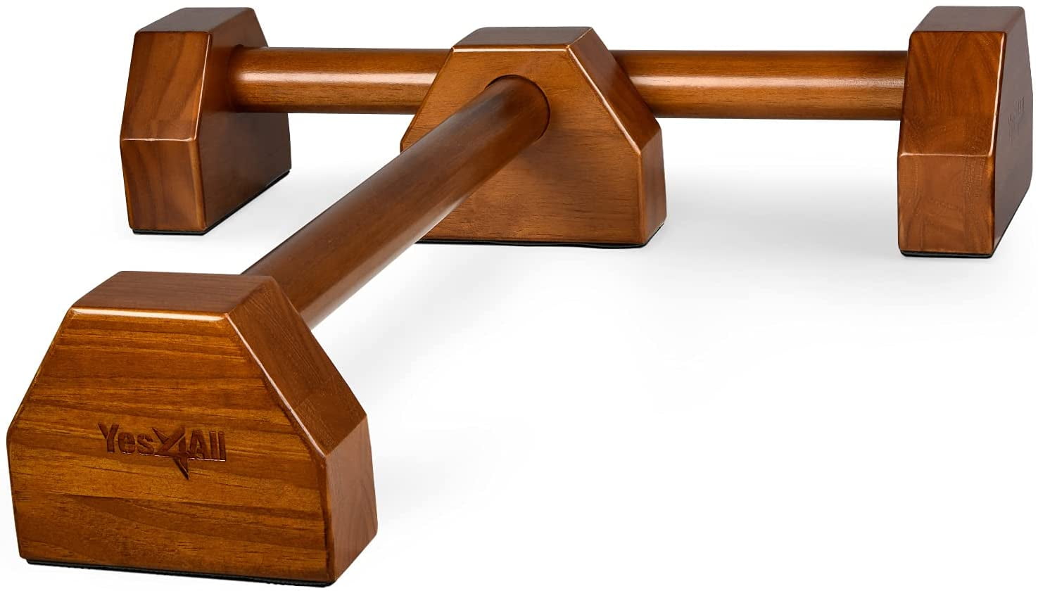 Yes4All Wooden Parallettes, Dark Walnut, Pair - Walmart.com