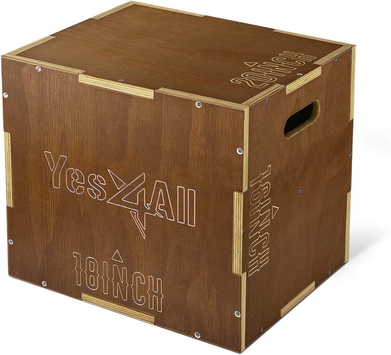 Yes4All Wooden Plyo Box for Crossfit, HIIT Workout - Vintage - Espresso ...