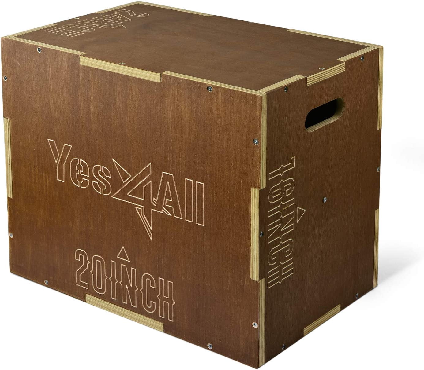 Yes4All Wooden Plyo Box for Crossfit, HIIT Workout - Vintage - Espresso ...