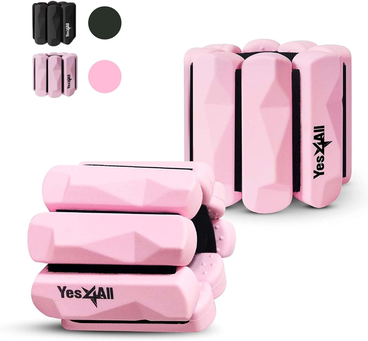 Yes4All Wrist & Ankle Weights Set 2x 1lb - Premium Silicone Adjustable ...