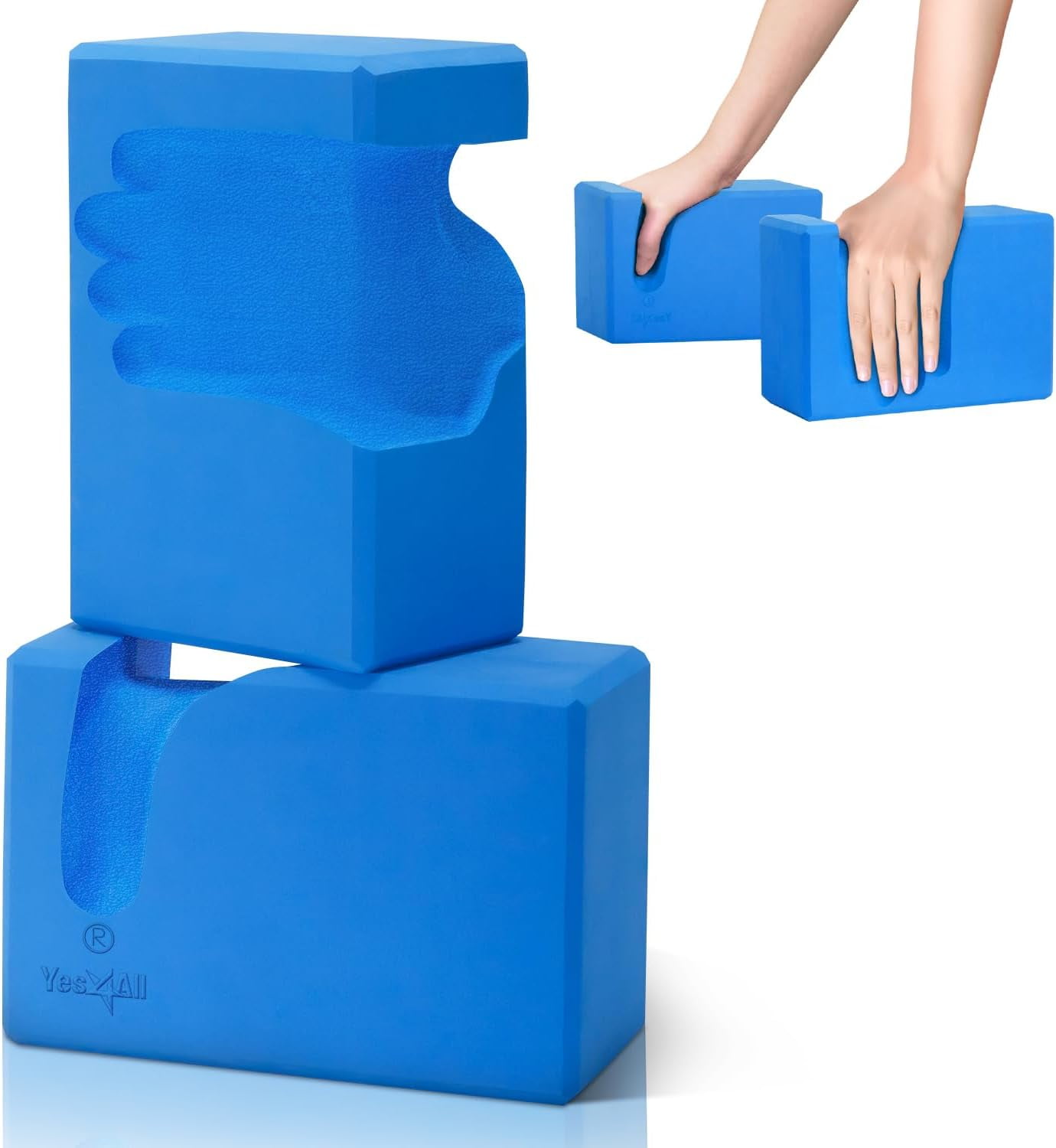 Yes4All Yoga Blocks 2 Pack Wrist Support, Comfort, and Grip Strength ...