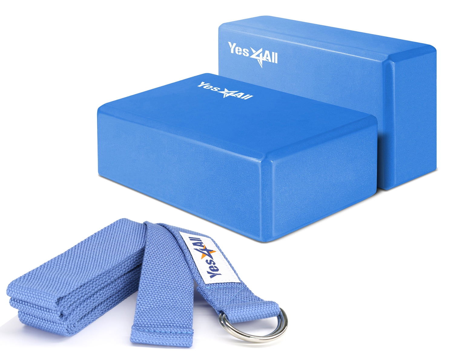 Yes4all Yoga Blocks And Strap Set Yoga Foam Block 9x6x4 Inch Set Of 2 And Yoga Strap With D