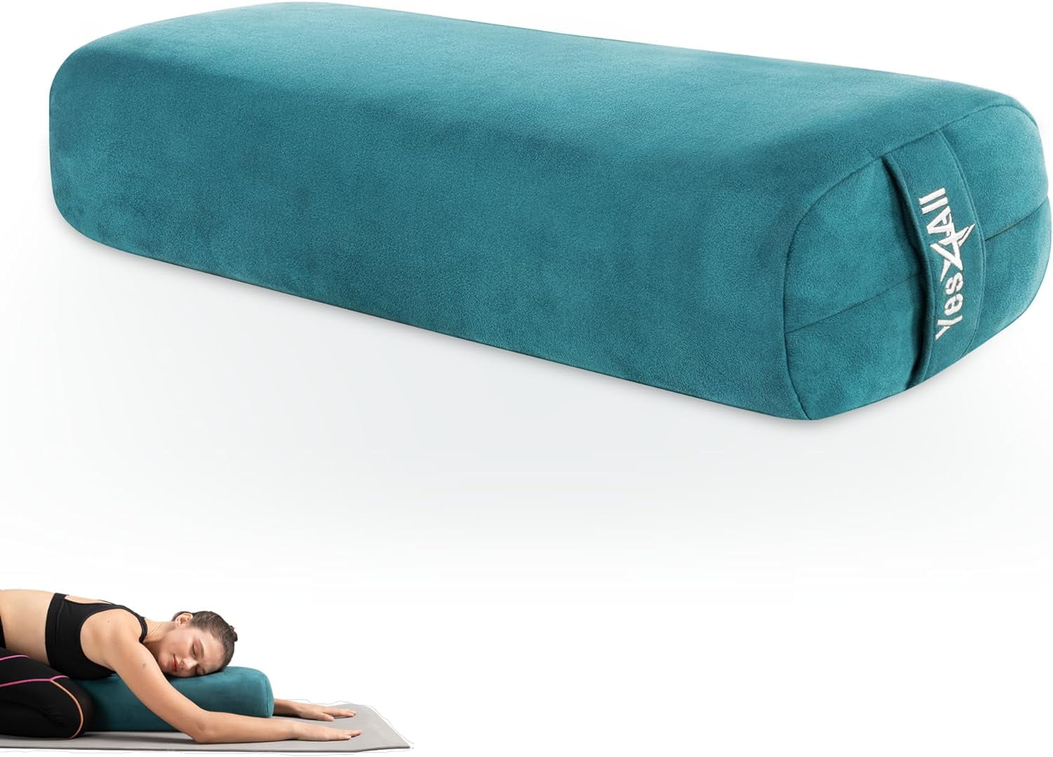 Yes4All Yoga Bolster Cushion, Triple-Layer Sponge, Meditation Support ...