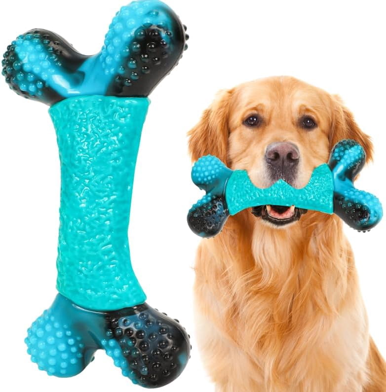 Yes4Quality Dog Chew Toy, Rubber Bone for Aggressive Chewers, Durable ...