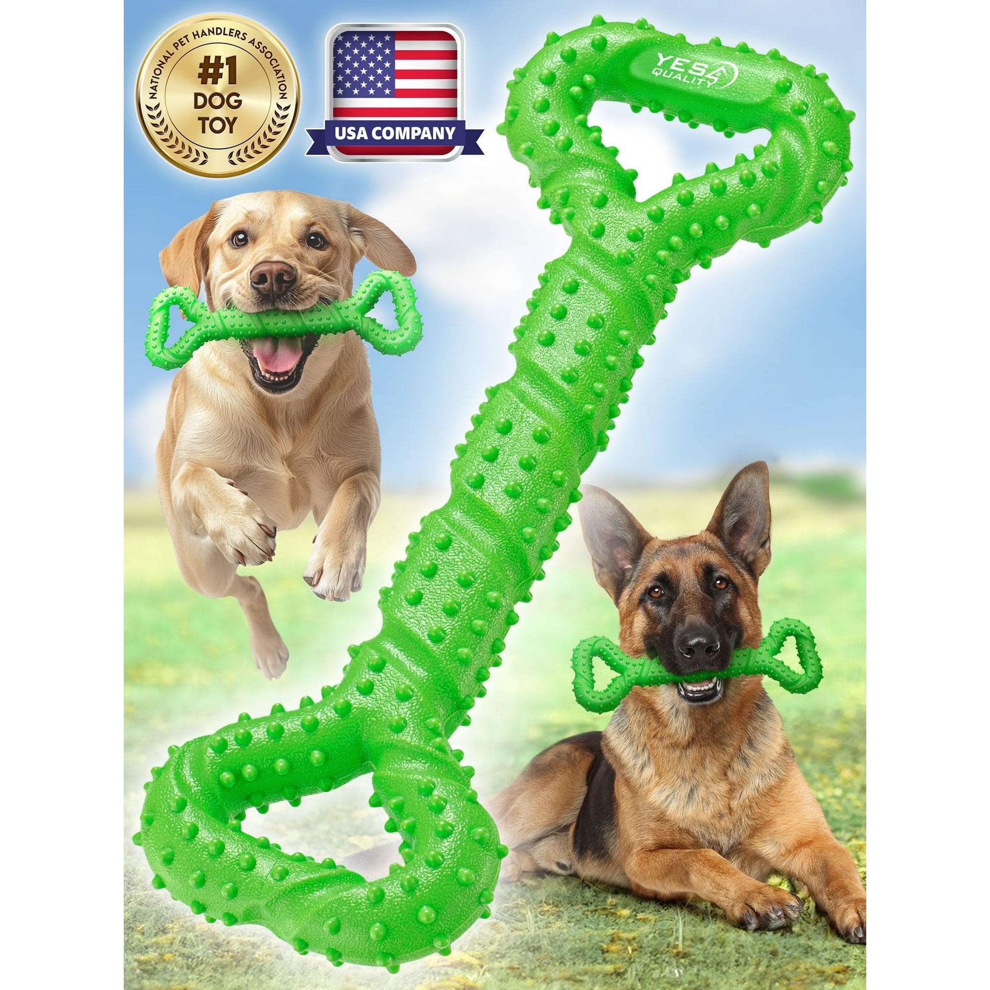 "YES4QUALITY Dog Chew Toy, Rubber Bone for Aggressive Chewers, 13""x4.5 ...