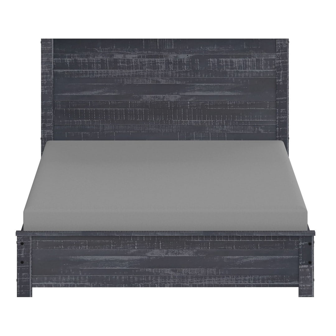 Yes4wood Solid Wood Full Bed Frame with Headboard, Heavy Duty Modern ...