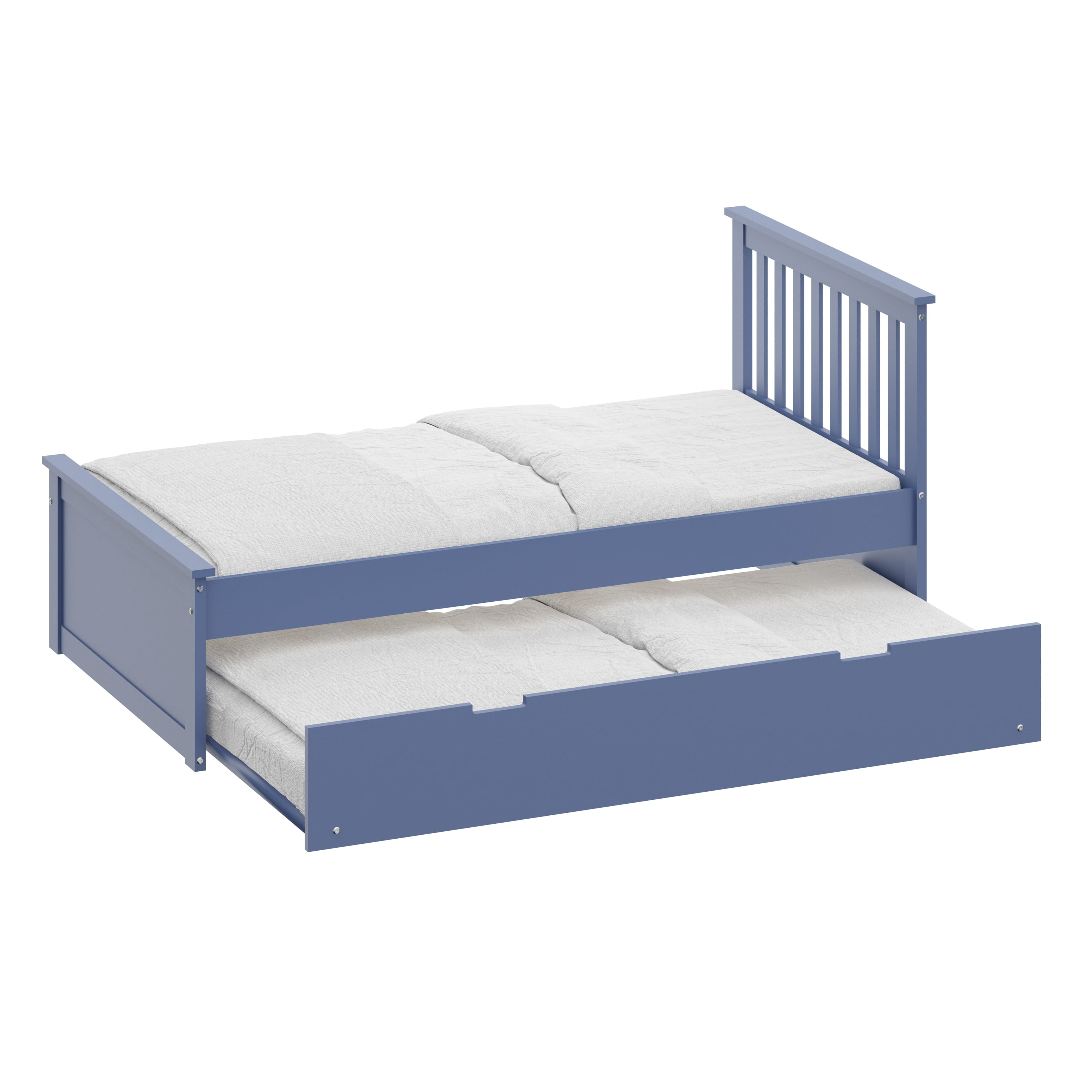 Yes4wood Twin Trundle Bed Solid Wood Bed Frame with Twin Size Pull Out ...