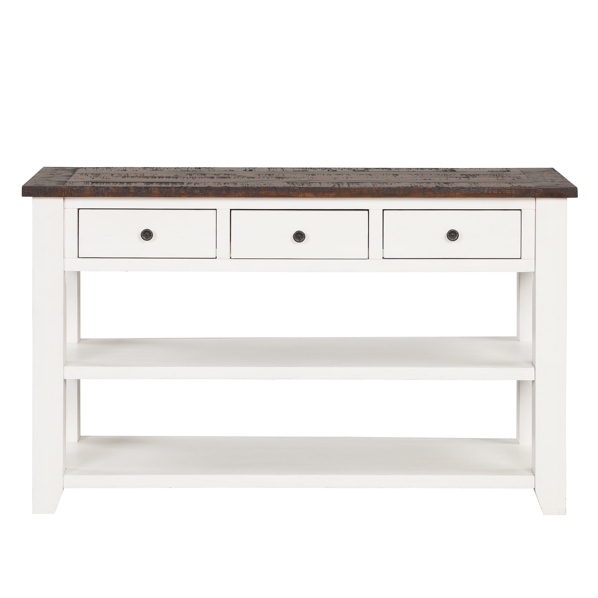 YesFashion 48" Entryway Console Table, Solid Pine Wood Frame And ...