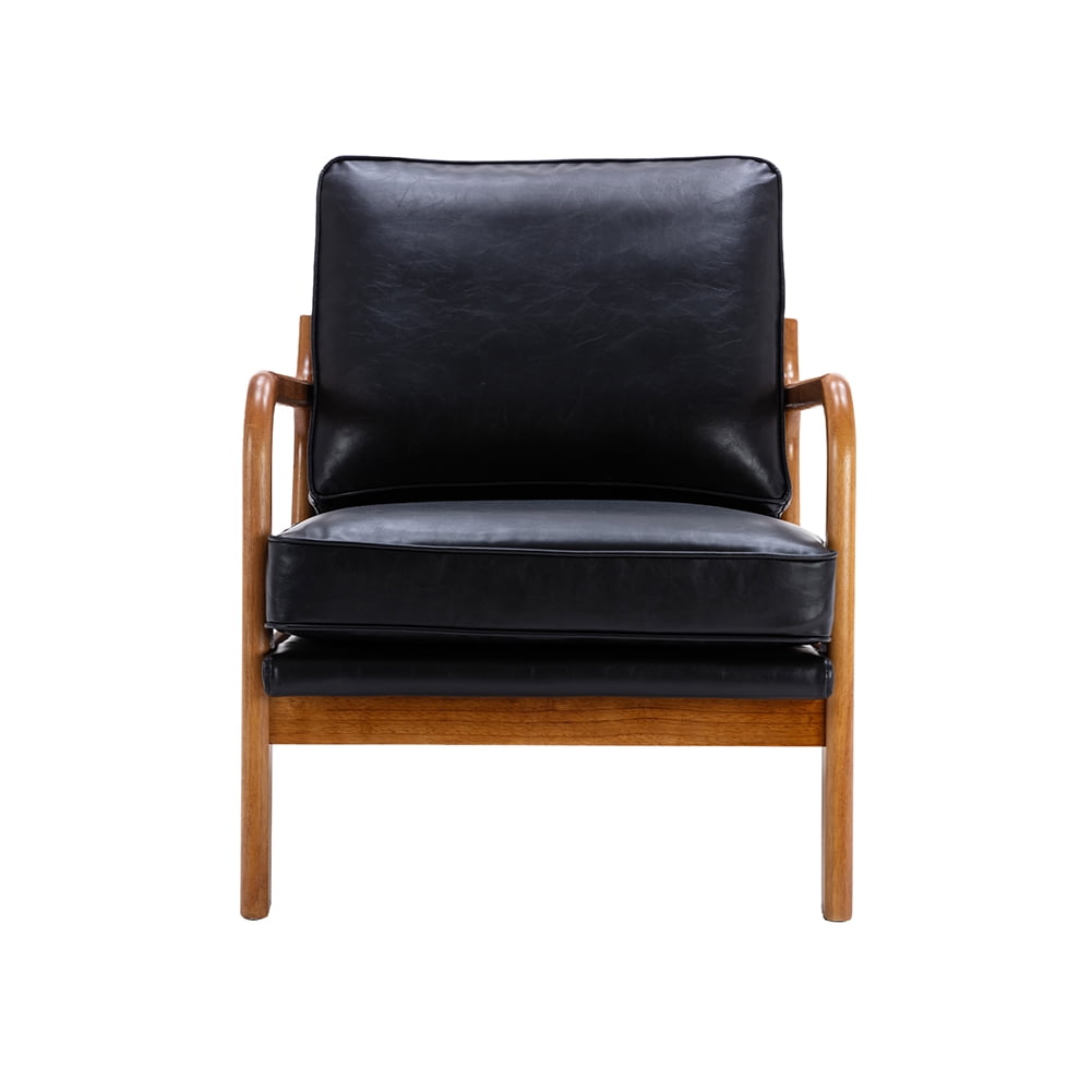 YesFashion Arm Chair, Living Room Chairs with Solid Wood Frame, Curved ...