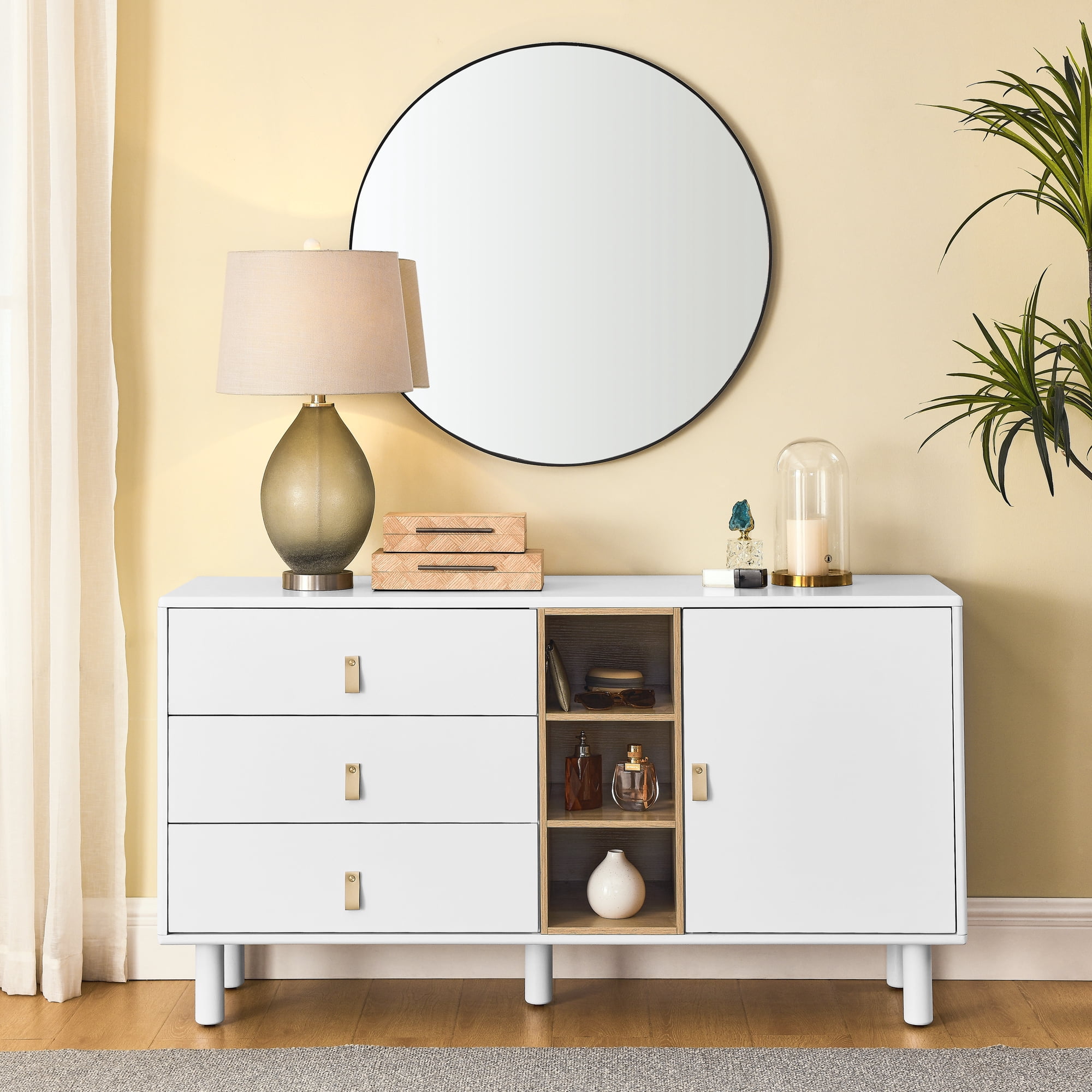 YesFashion Dresser Closet Storage Cabinet,Sidewall Cabinet 3 Drawer ...