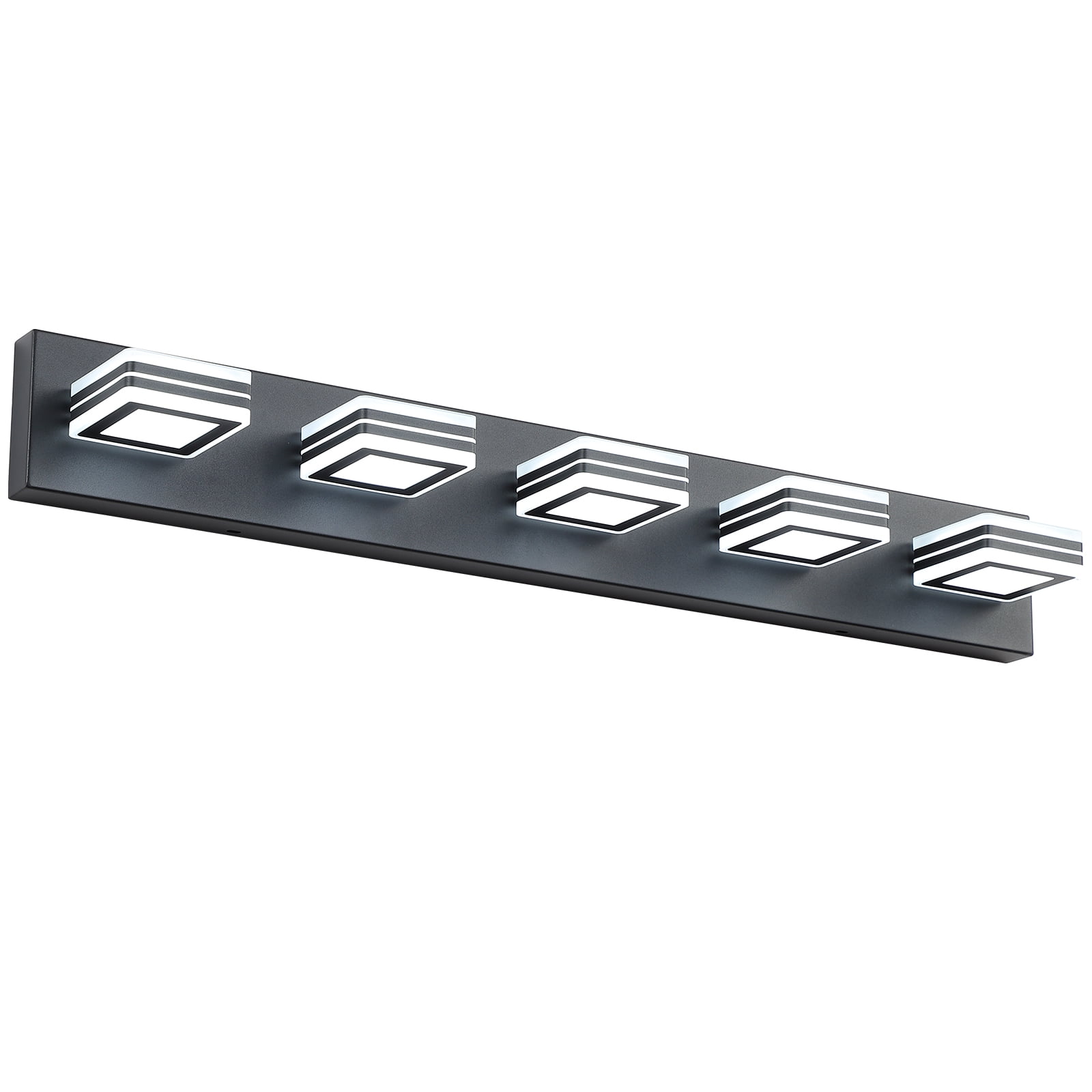 YesFashion LED Vanity Light Fixture, Acrylic Matte Black Bathroom ...