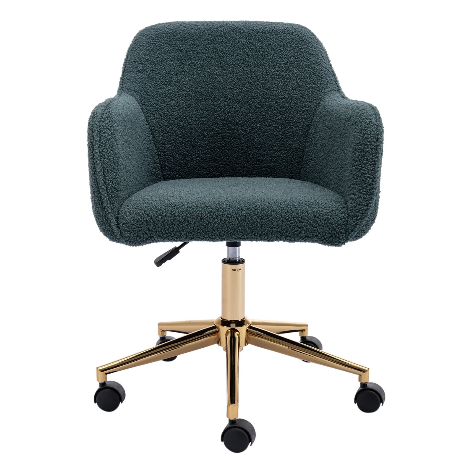 YesFashion Office Chair with Wheels, Chromium Plated Base, Gold Metal ...