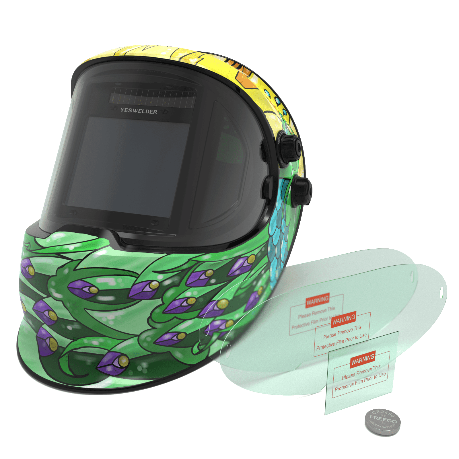 YesWelder True Color Auto Darkening Welding Helmet with Side View ...