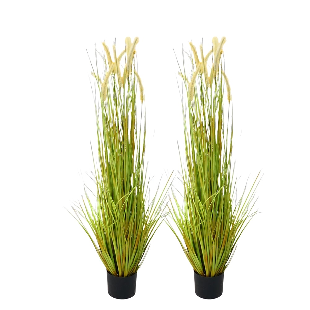 Yesafahsion 2pcs Artificial Grass Plants,47" Tall Artificial Grass with ...