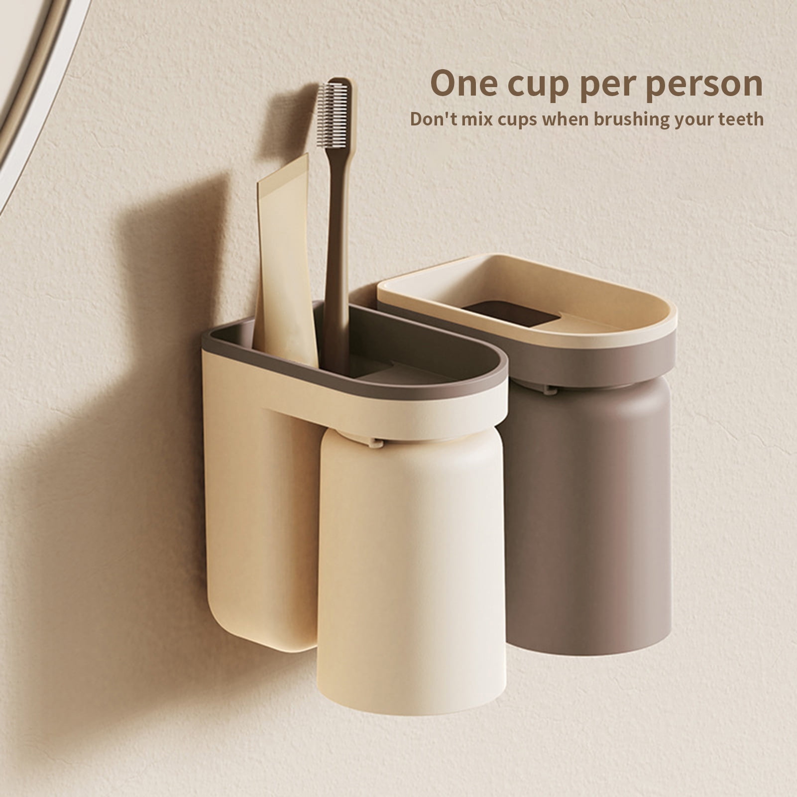 Yesbay 1 Set Toothbrush Holder Upside Down Drain Bathroom Toothpaste ...