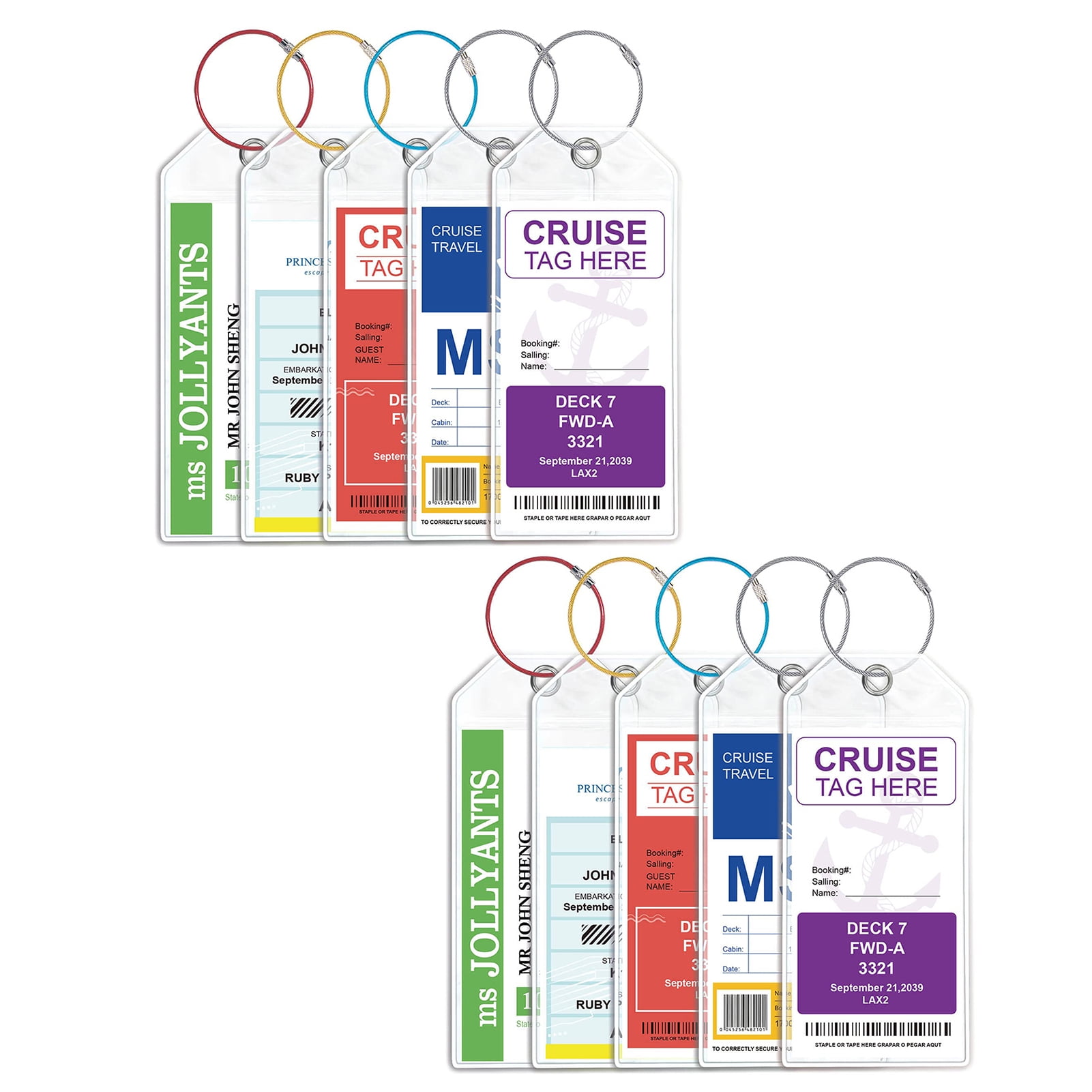 Yesbay 10 Pcs Cruise Luggage Tag with Loop Wide Luggage Tag Holder ...