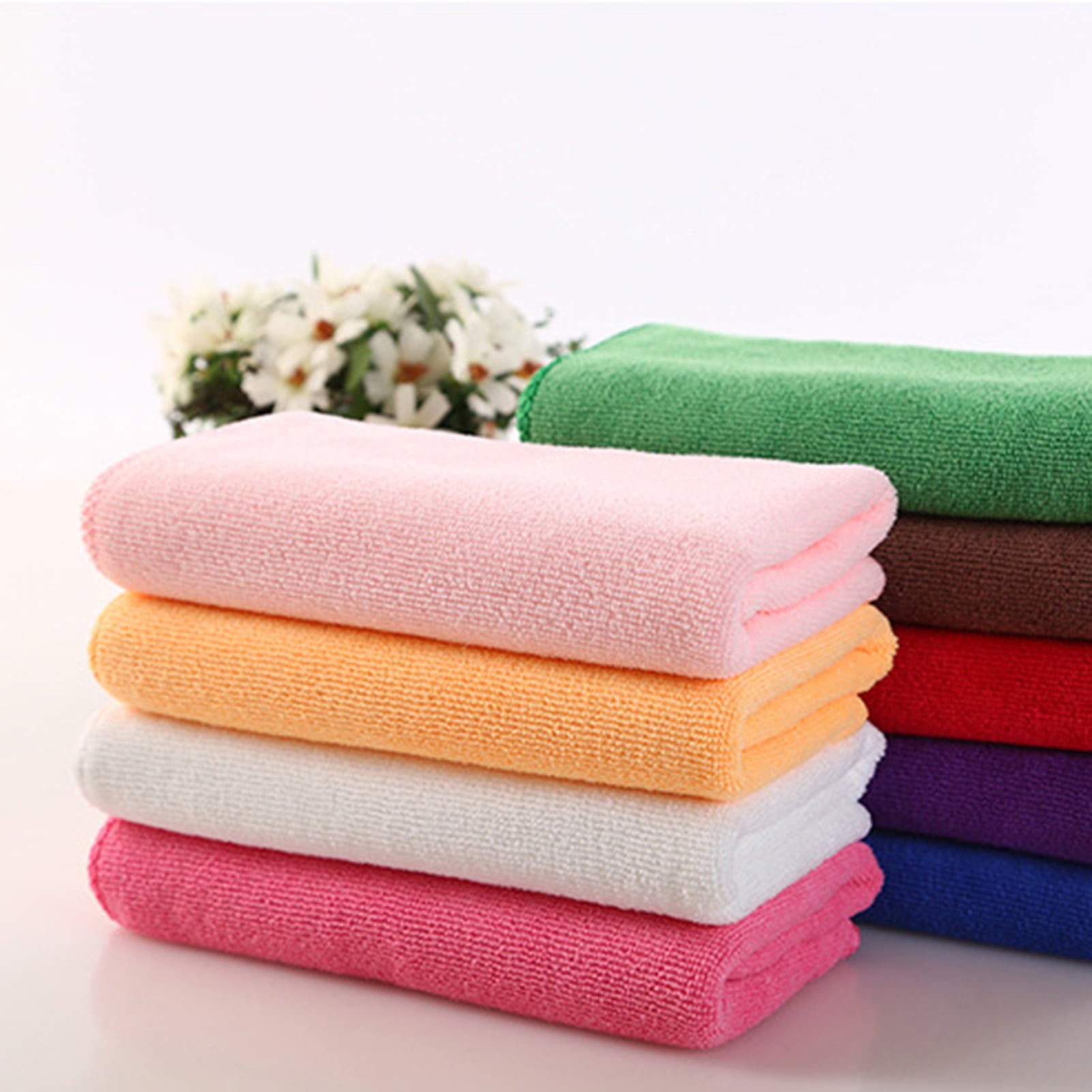 Yesbay 10 Pcs Soft Microfiber Face Hand Cloth Towel 9.84inx9.84inx0 ...