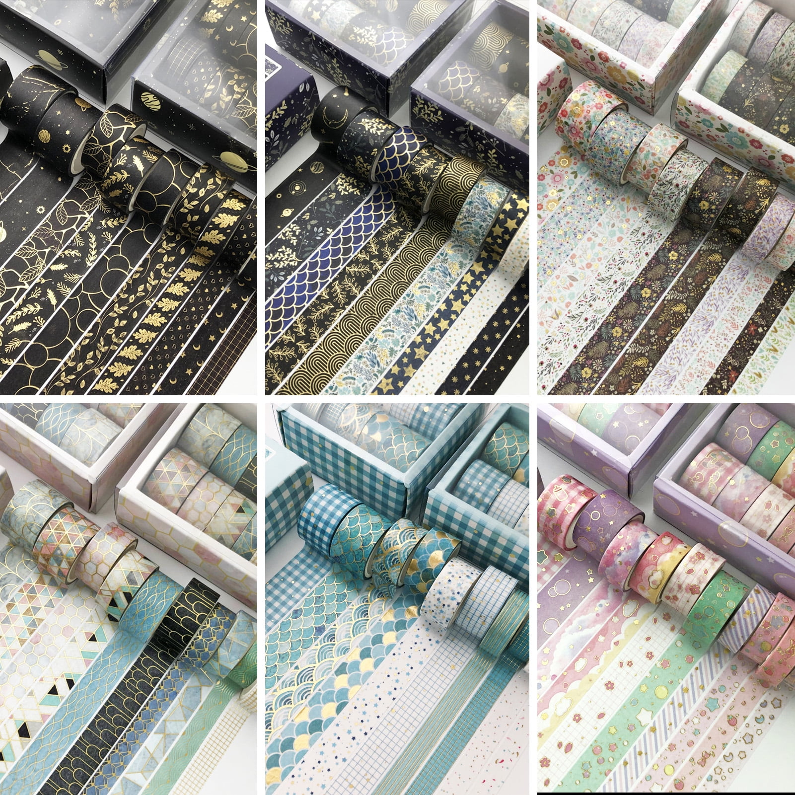 Yesbay 10 Rolls Washi Tape Set Foil Floral Decorative Masking Paper ...