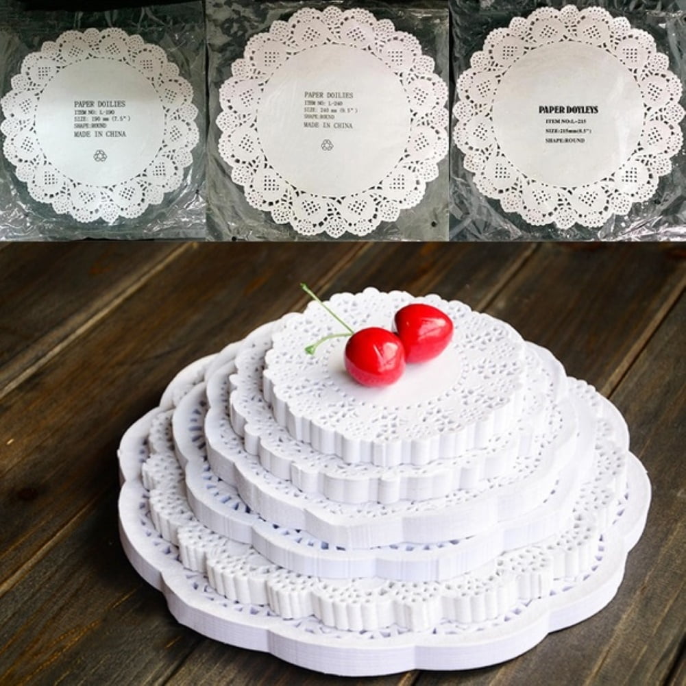 Yesbay 100 Pcs Round Paper Lace Doilies Cake Placemat Party Wedding ...