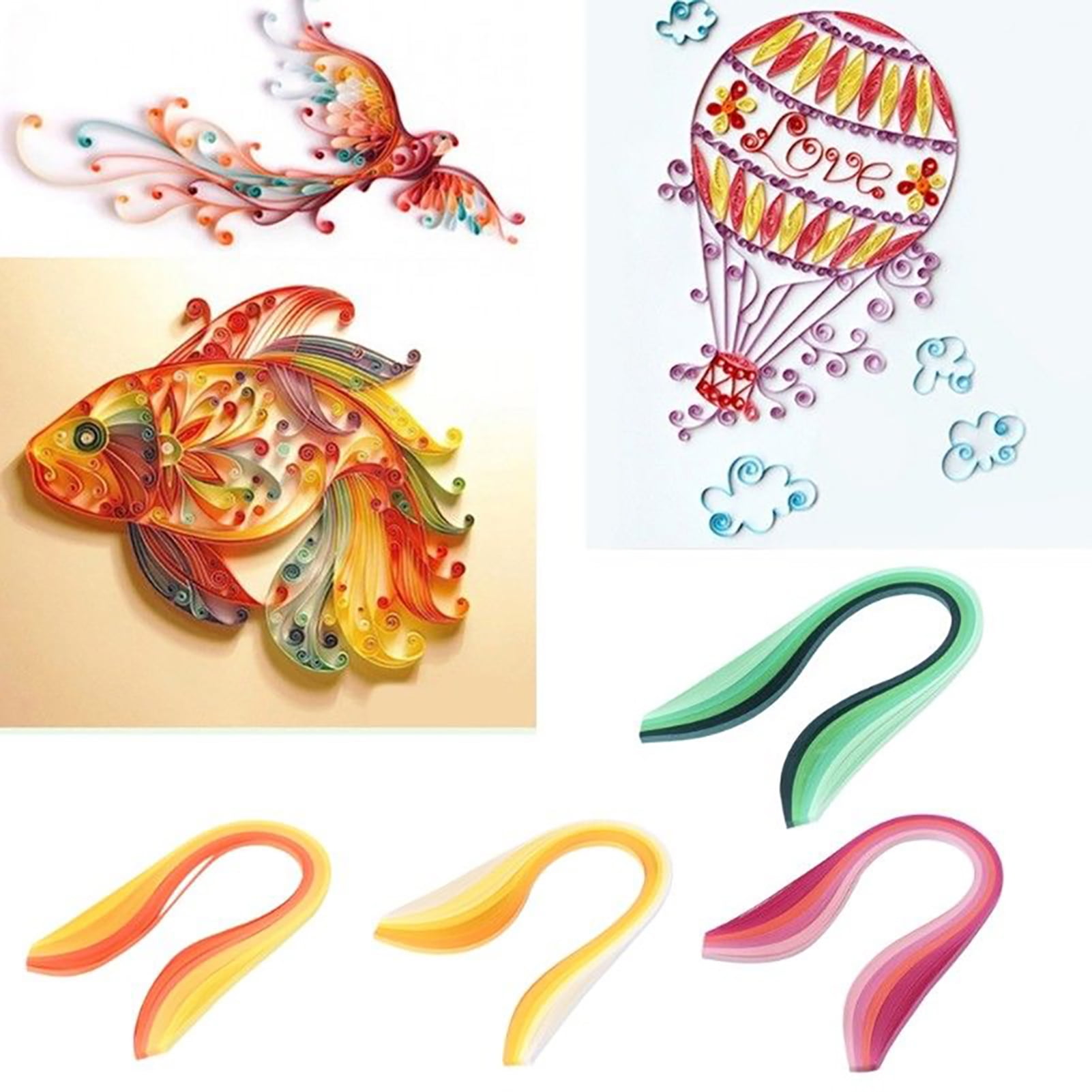Yesbay 100Pcs 5mm Gradient Color Paper Quilling Strips for DIY Handmade ...