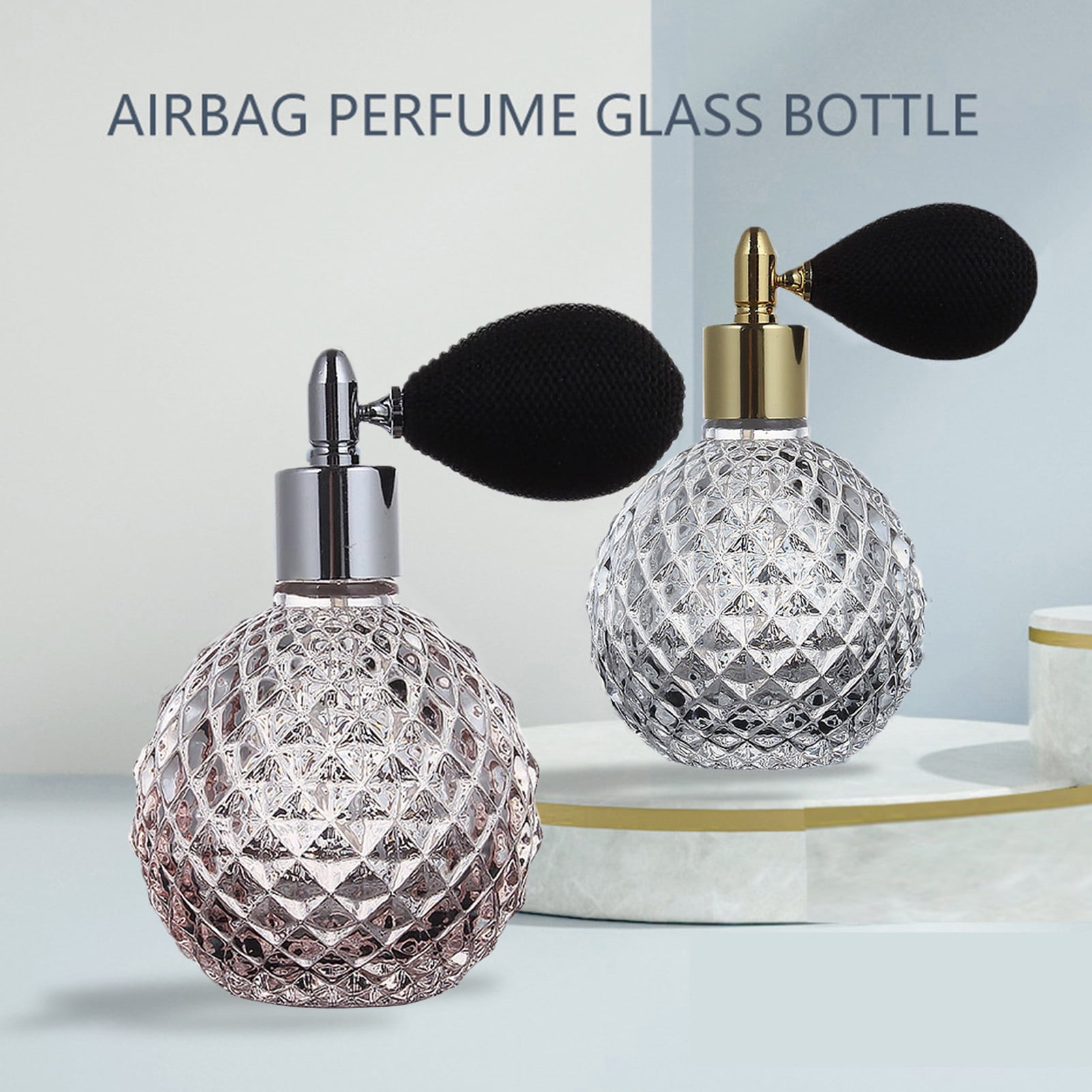 Yesbay 100ml Perfume Bottle Fine Mist Faux Diamond-shaped Cutting ...