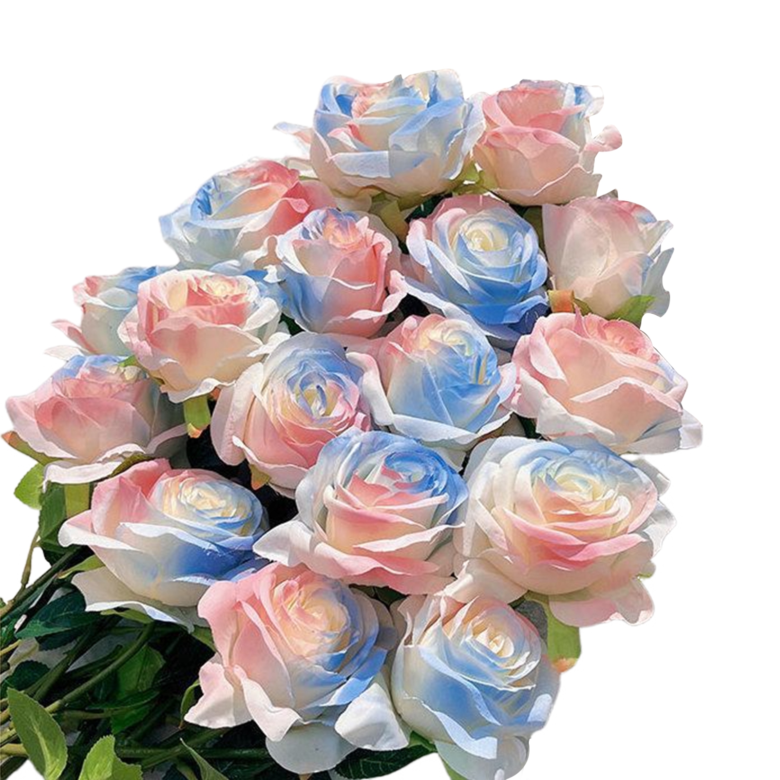 Yesbay 12Pcs Artificial Rose Flowers Realistic Faux Roses Bouquet ...