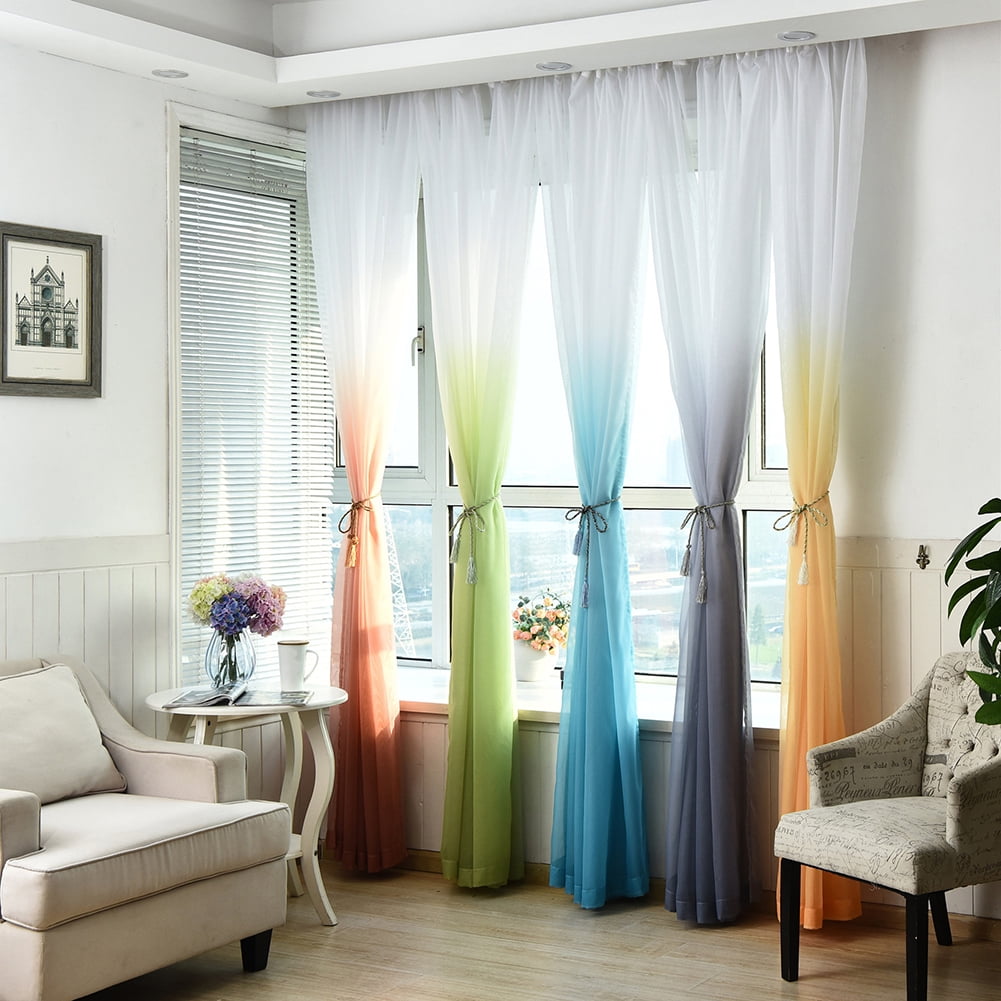 Yesbay 1Pcs Ramp Color Curtain Living Room Gauze Drape Home Window ...