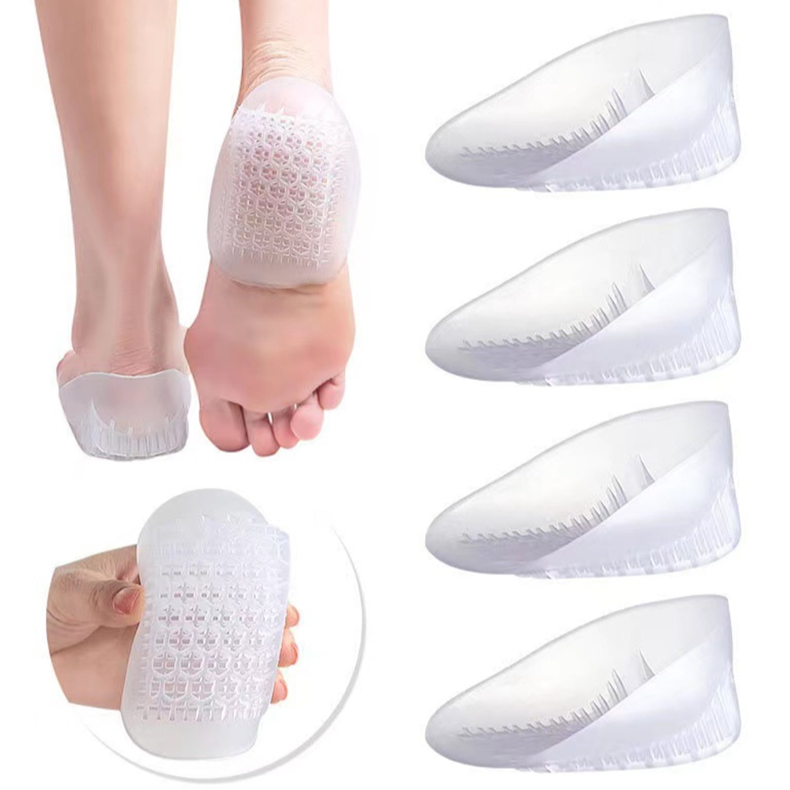 Yesbay 2 Pairs Silicone Heel Cups for Plantar Fasciitis Heel Pain ...