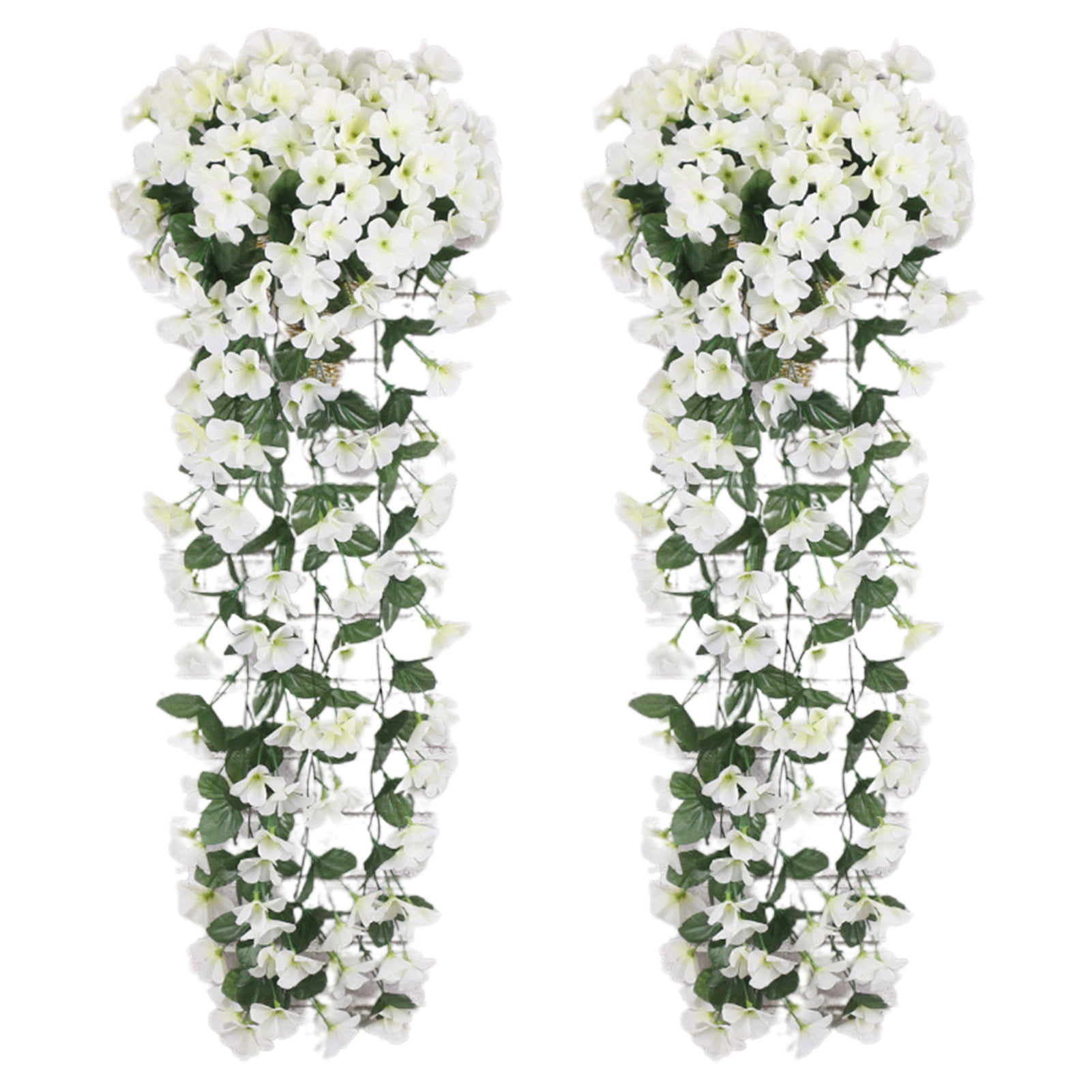 Yesbay 2 Pcs Hanging Artificial Violet Vine UV Resistant Faux Drooping ...