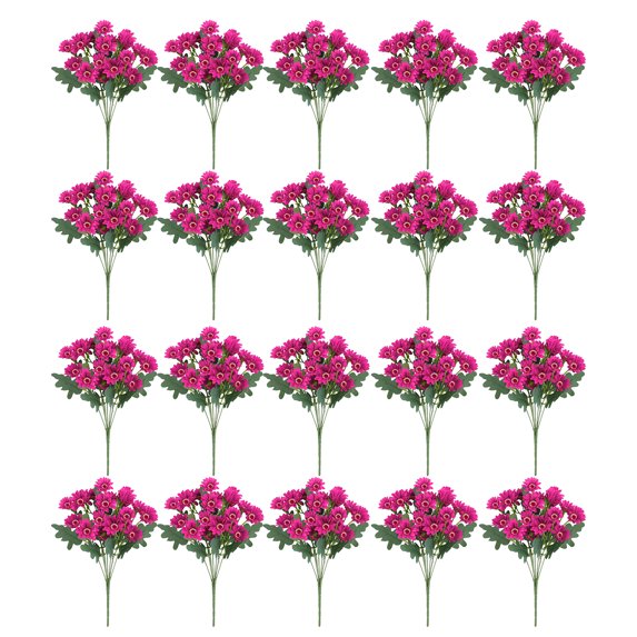 Yesbay 20Pcs Artificial Chrysanthemum 20 Head Fake Silk Flower with ...