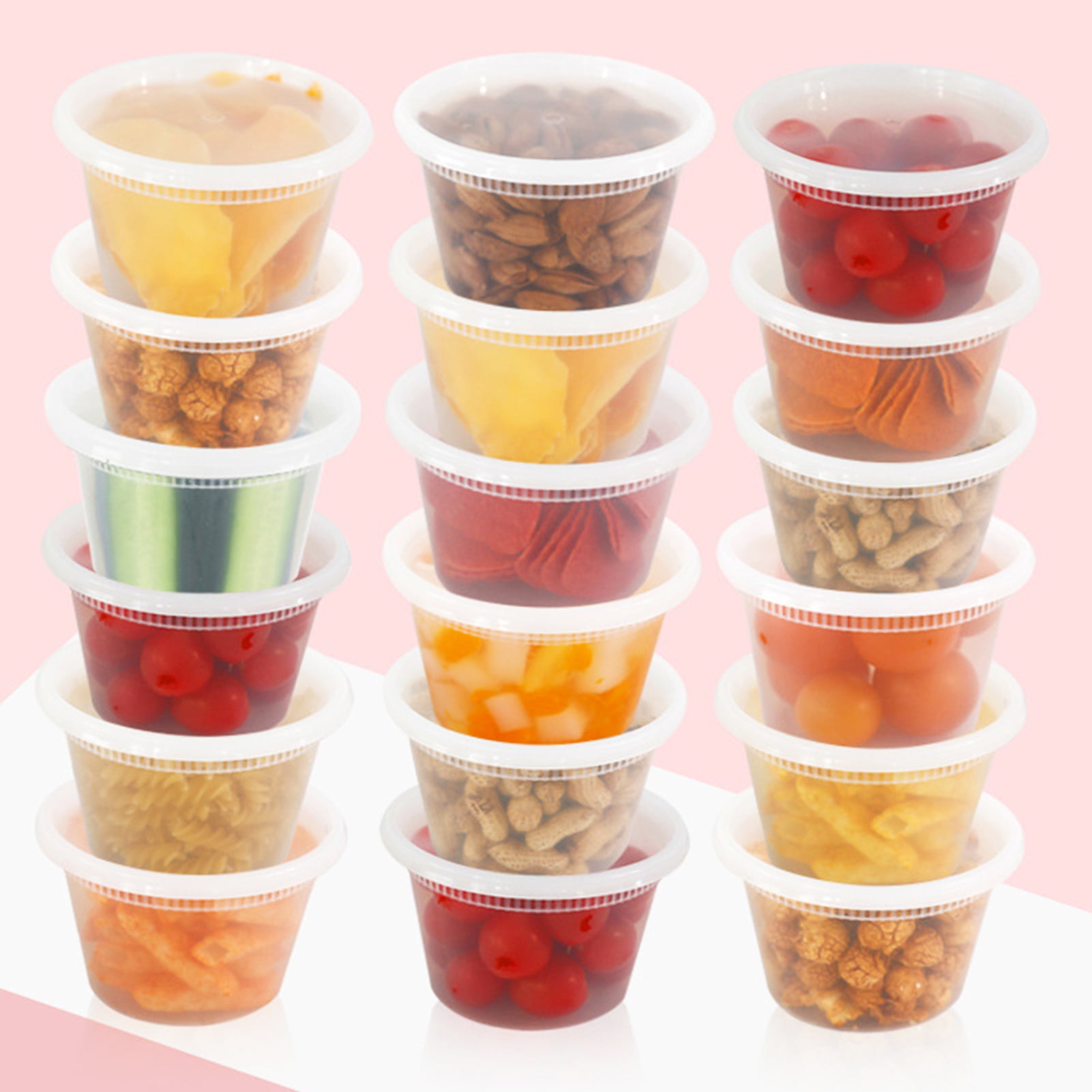 Yesbay 20Pcs Food Storage Box with Airtight Lid Round Food Grade BPA ...