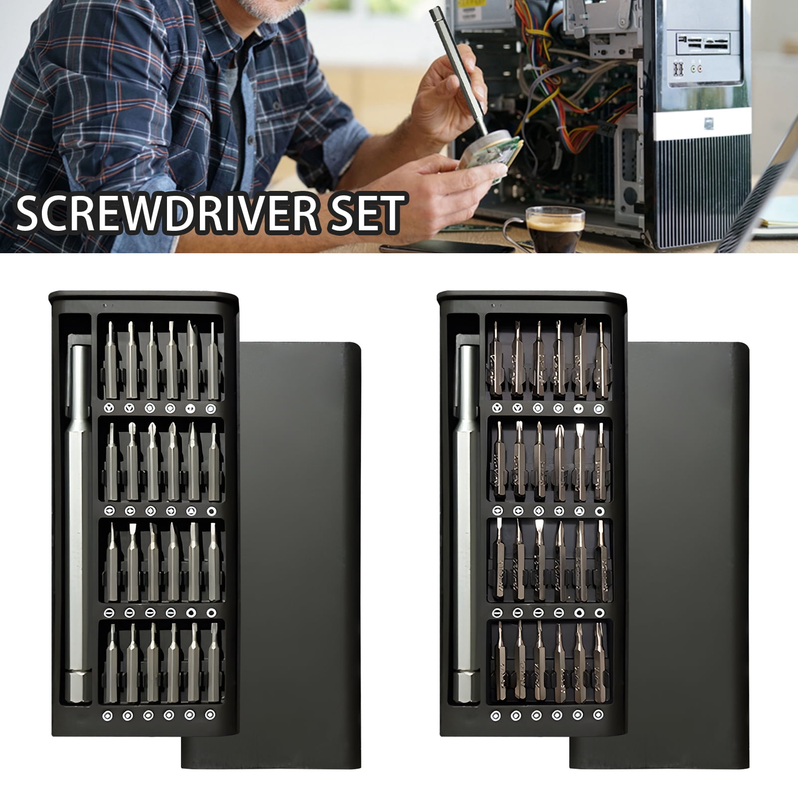 Yesbay 24 Pcs/Set Magnetic Precision Screwdriver Bit with Case Kit ...