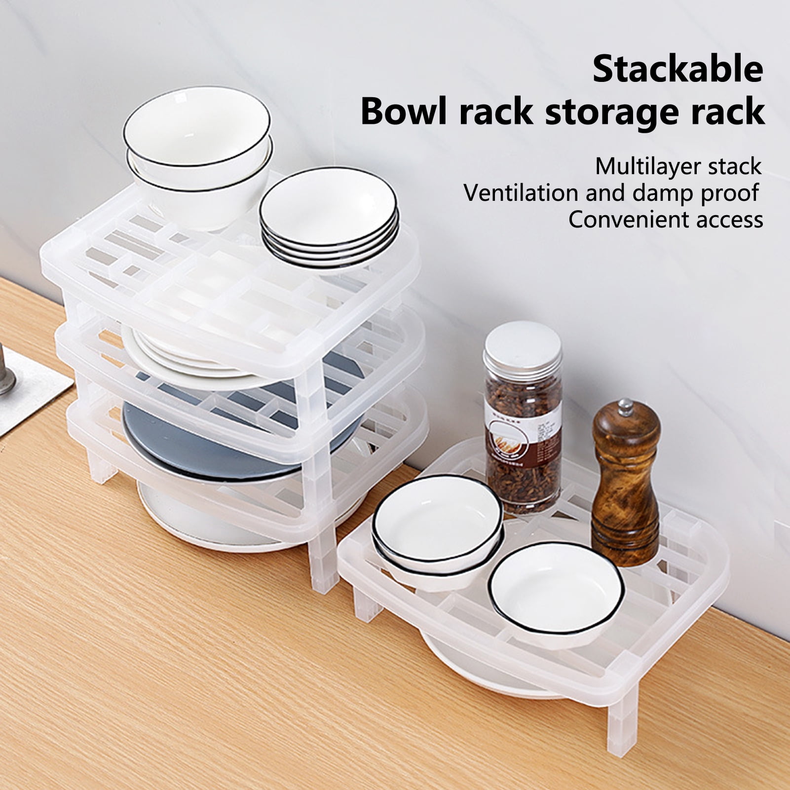 Yesbay 2Pcs Dish Storage Racks Strong Load Bearing Ventilation Drainage ...