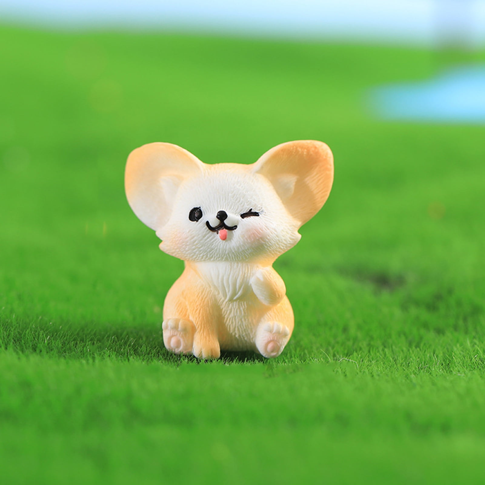 Yesbay 2Pcs Fennec Fox Ornament Adorable Handicraft Decorative Resin ...