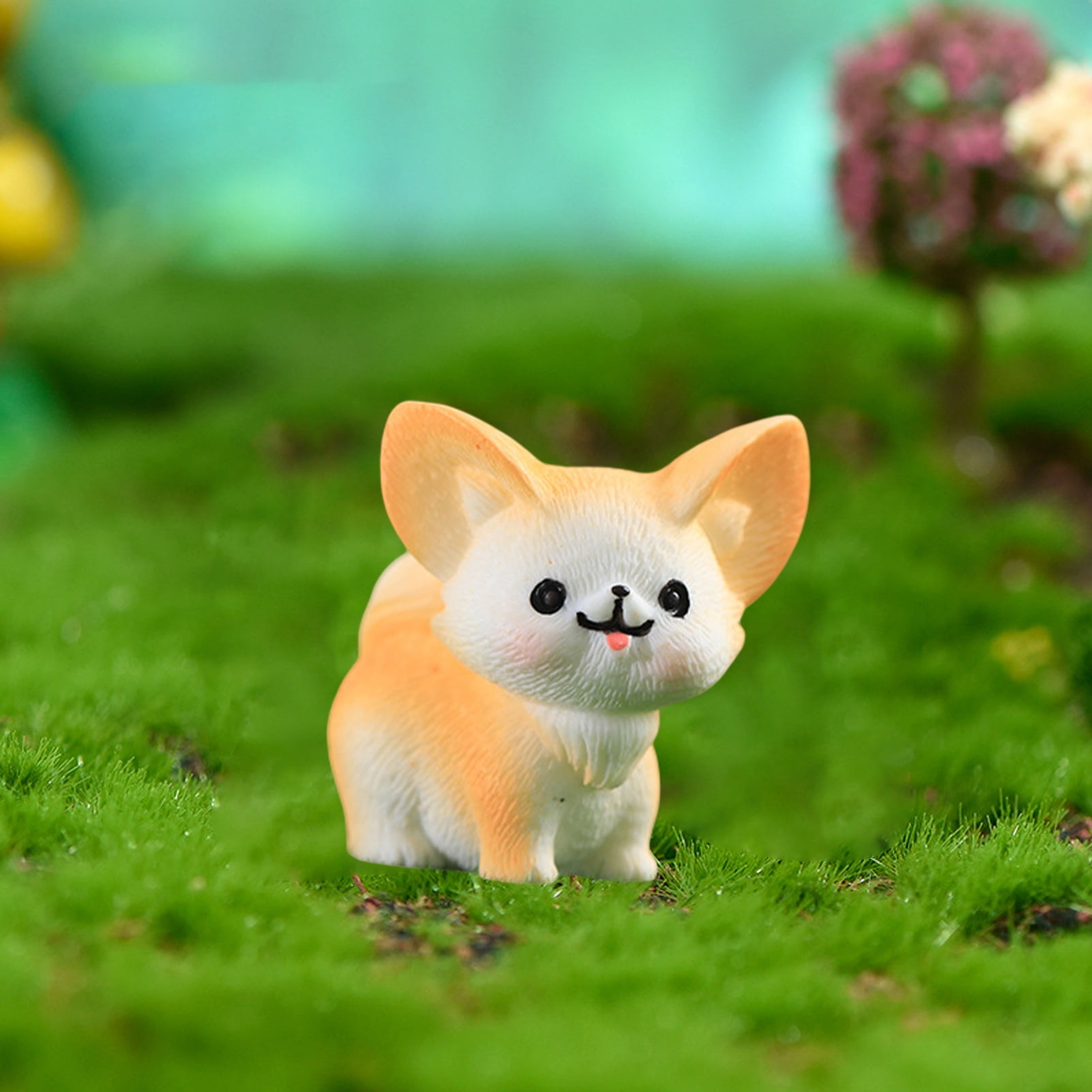 Yesbay 2Pcs Fennec Fox Ornament Adorable Handicraft Decorative Resin ...